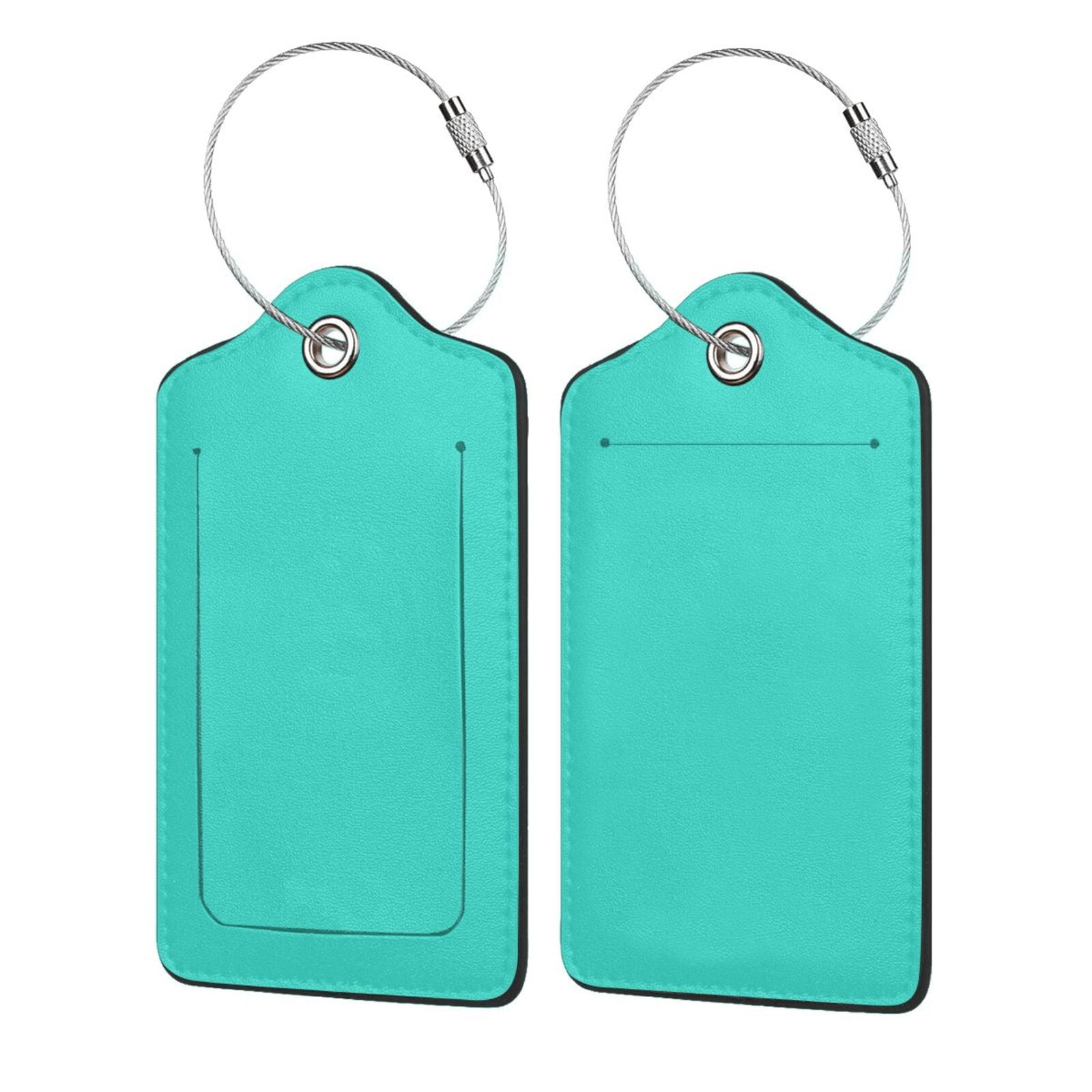 Leather Luggage Tag 4.6×2.9in Stainless Steel Ring Bendable Waterproof ...