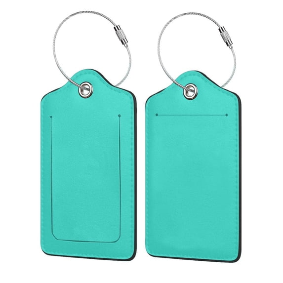 Leather Luggage Tag 4.6×2.9in Stainless Steel Ring Bendable Waterproof ...