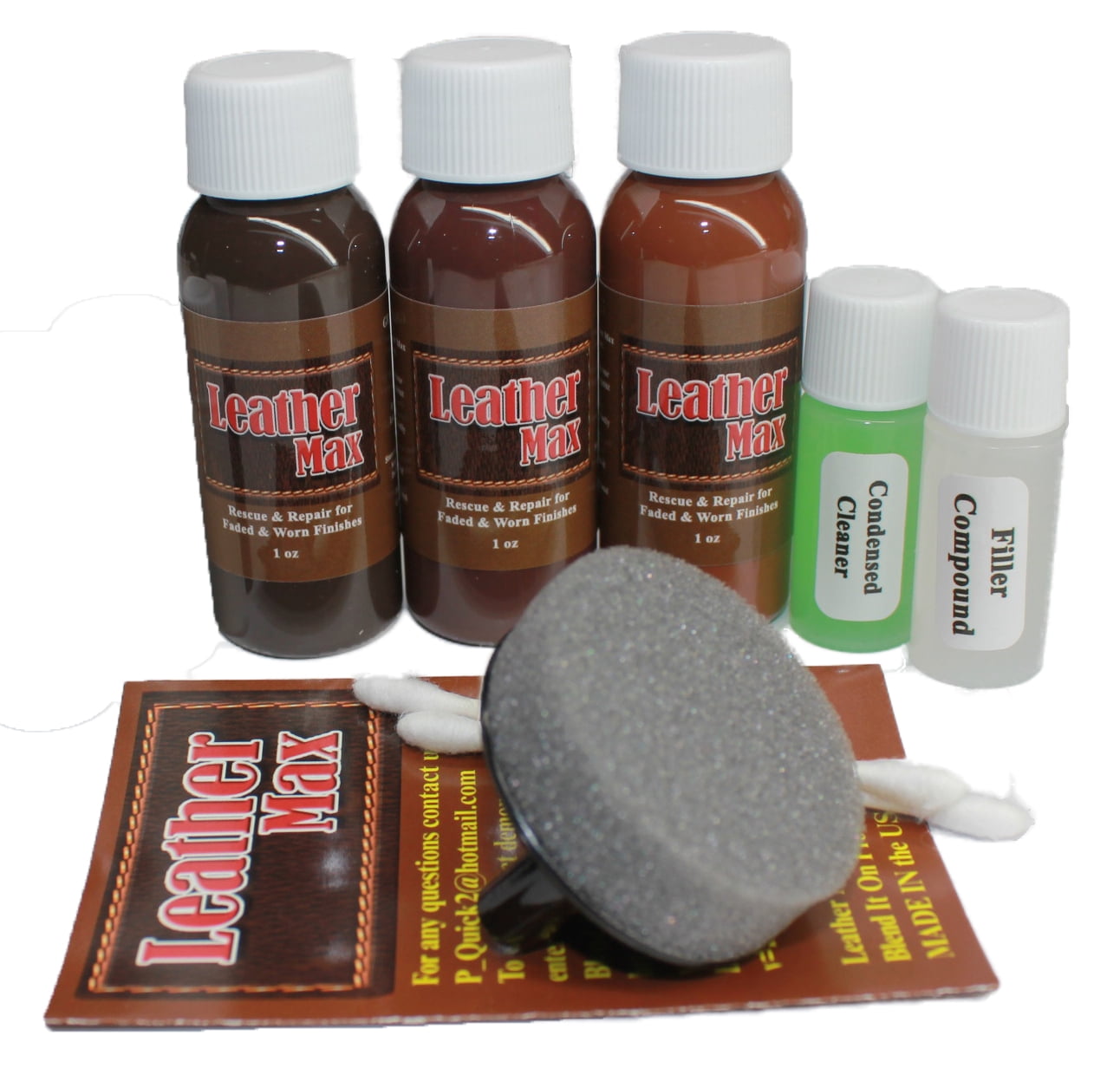 Leather Max Complete Leather Refinish, Restore, Recolor & Repair Kit ...