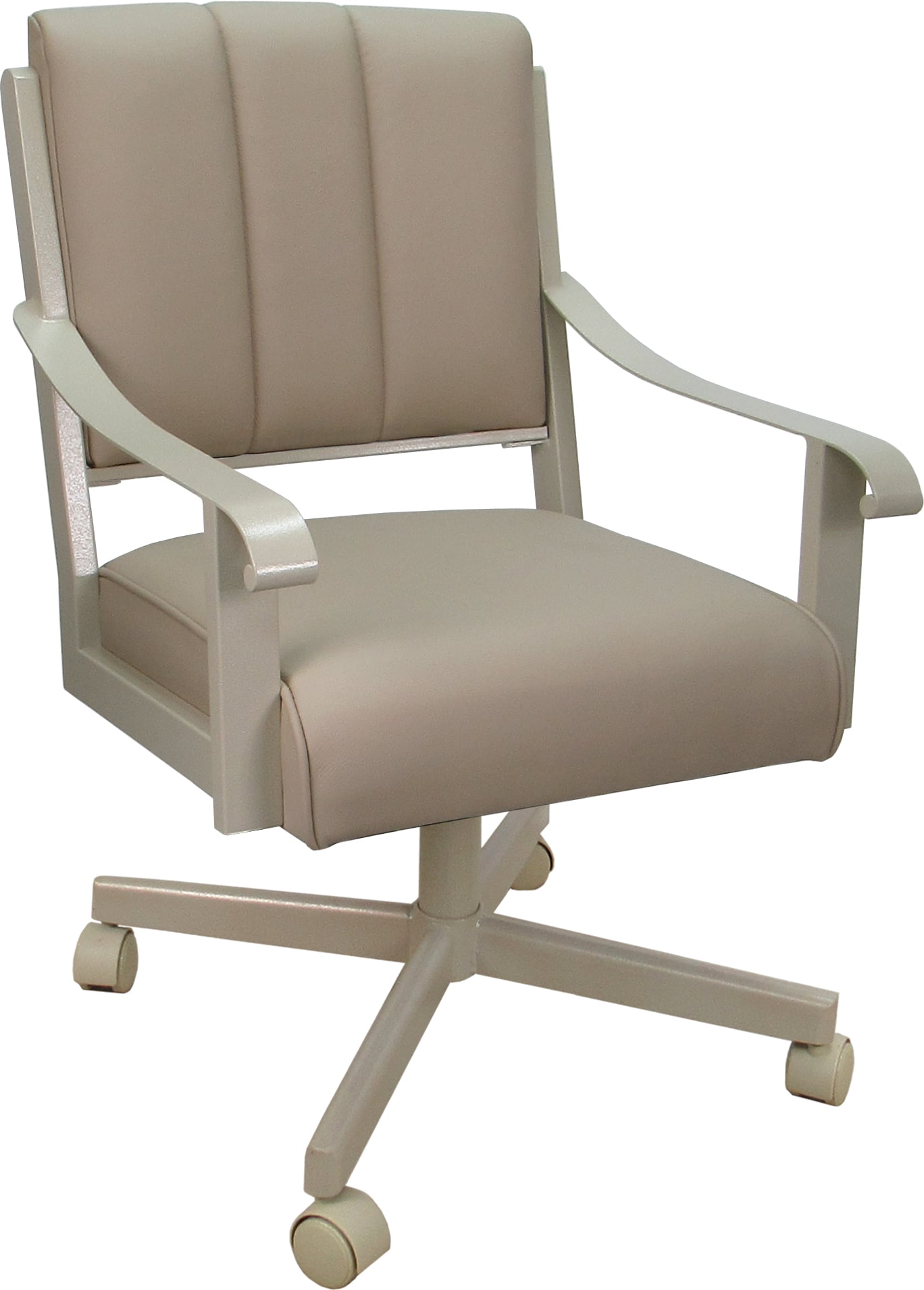 Leather Memphis Dining Caster Chair Swivel Tilt - Tan on Beige ...