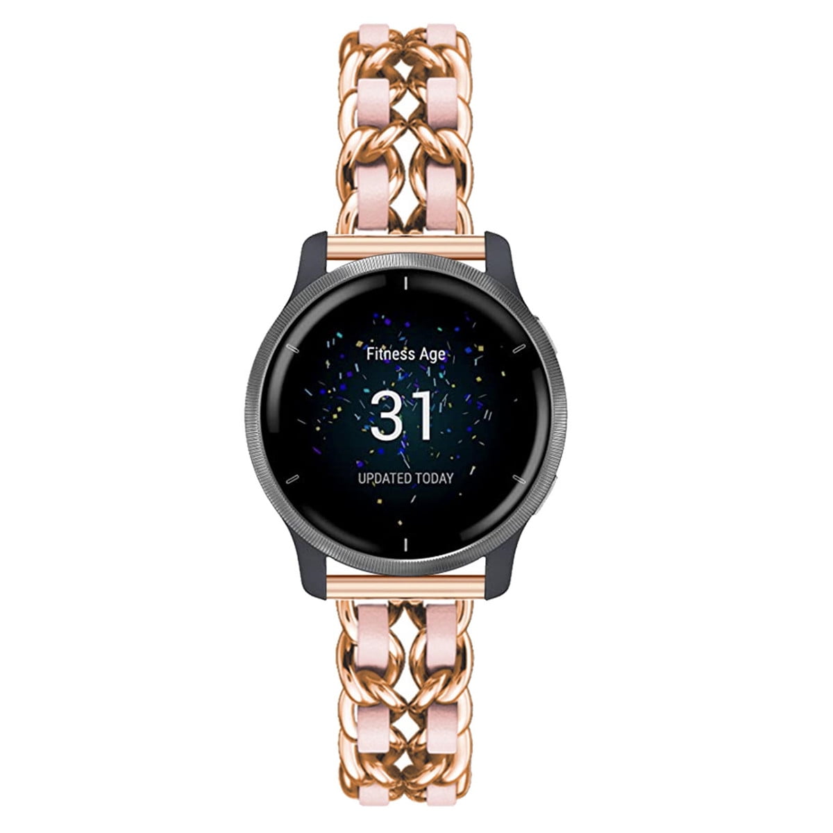 Leather Metal Band Compatible With Garmin Venu 2/Vivoactive 4 Band ...