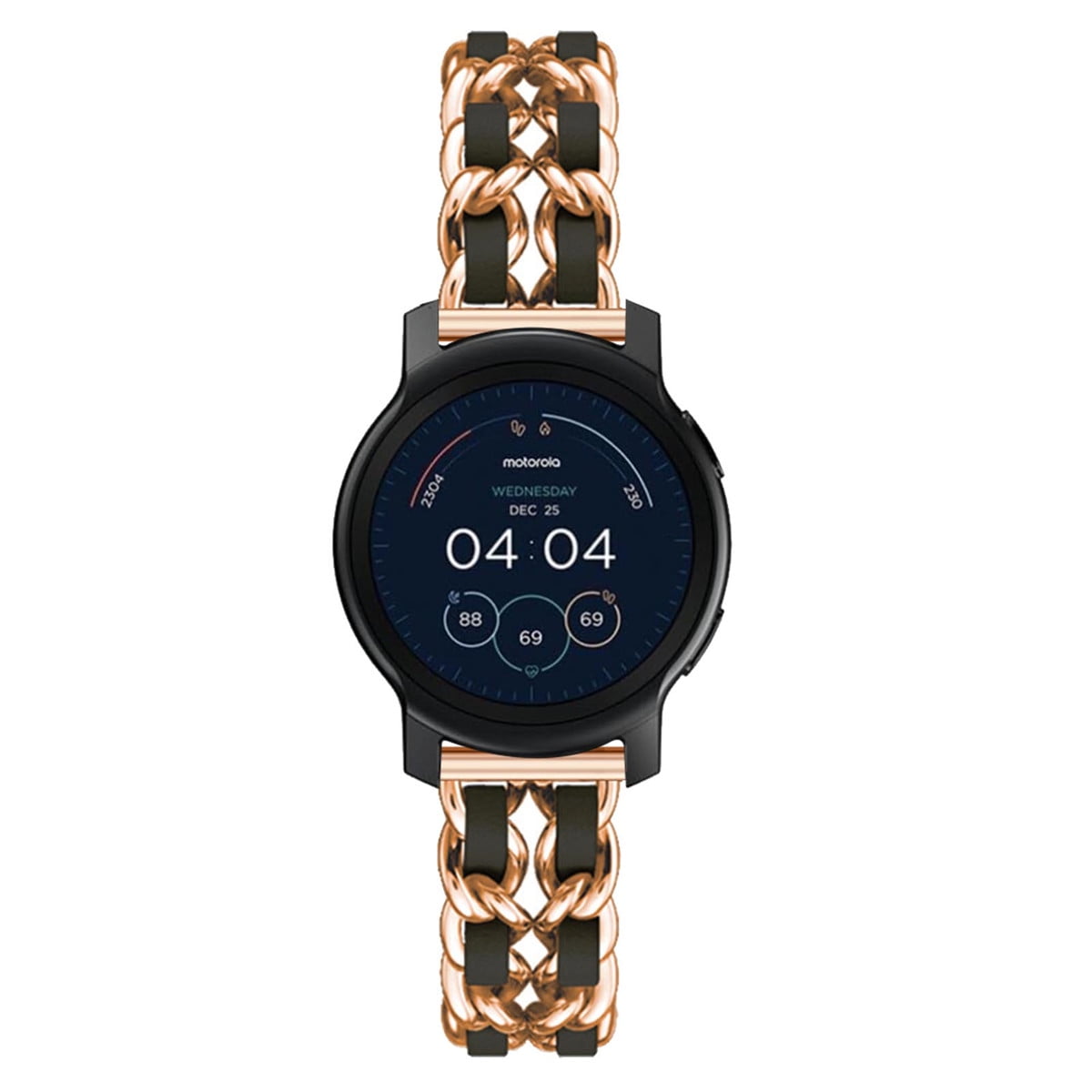 Leather Metal Band Compatible With Moto Watch 100/Moto Watch 360 Band ...