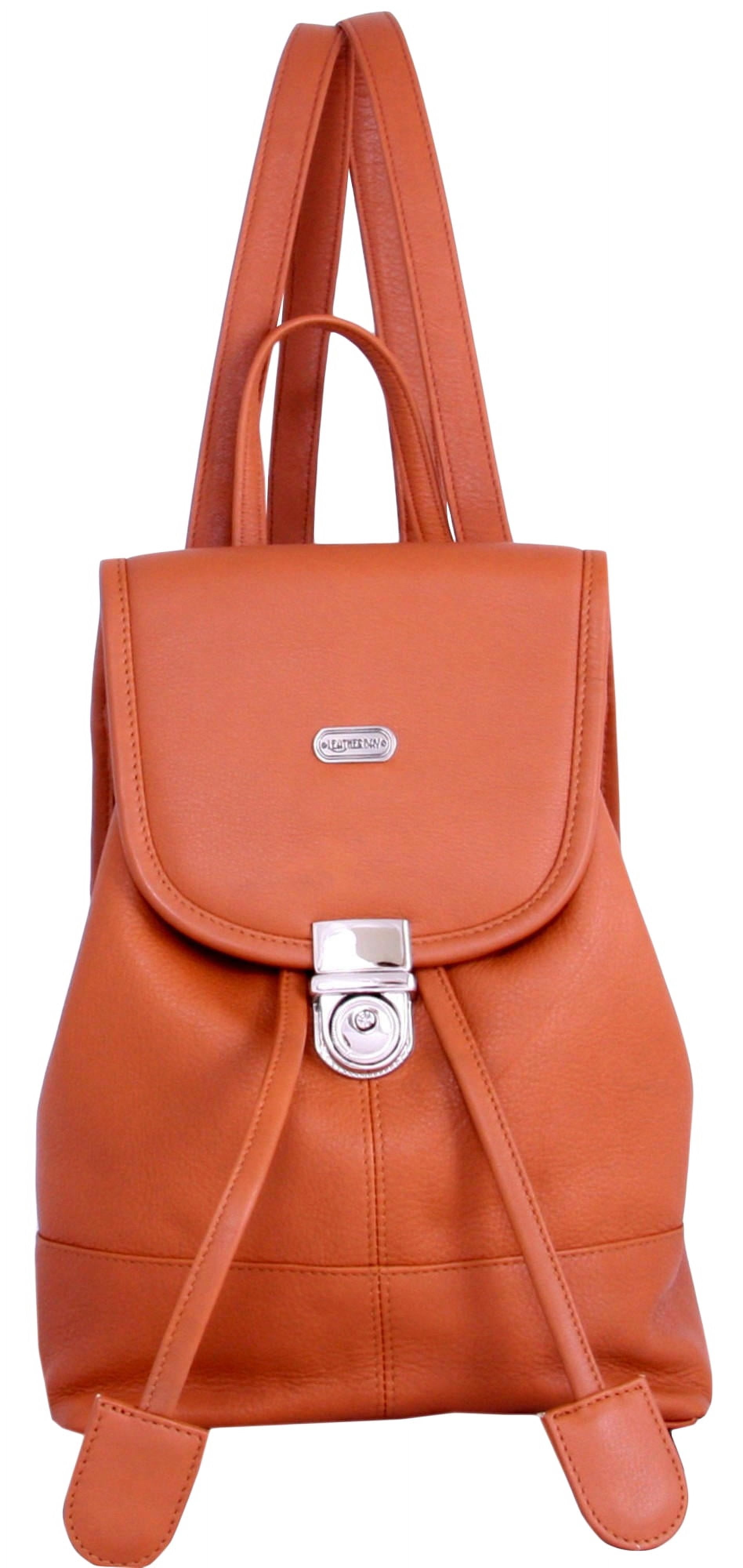 Leather Mini Backpack in Black (English Tan) - Walmart.com