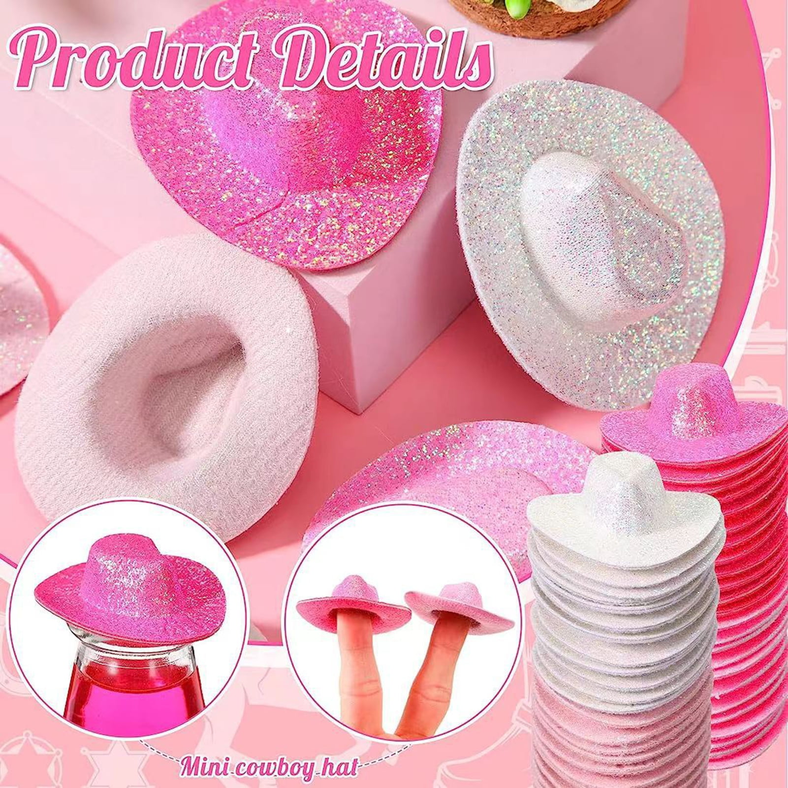 Leather Mini Cowboy Hats Cowgirl Hats for Crafts Western Hat, 6PCS ...