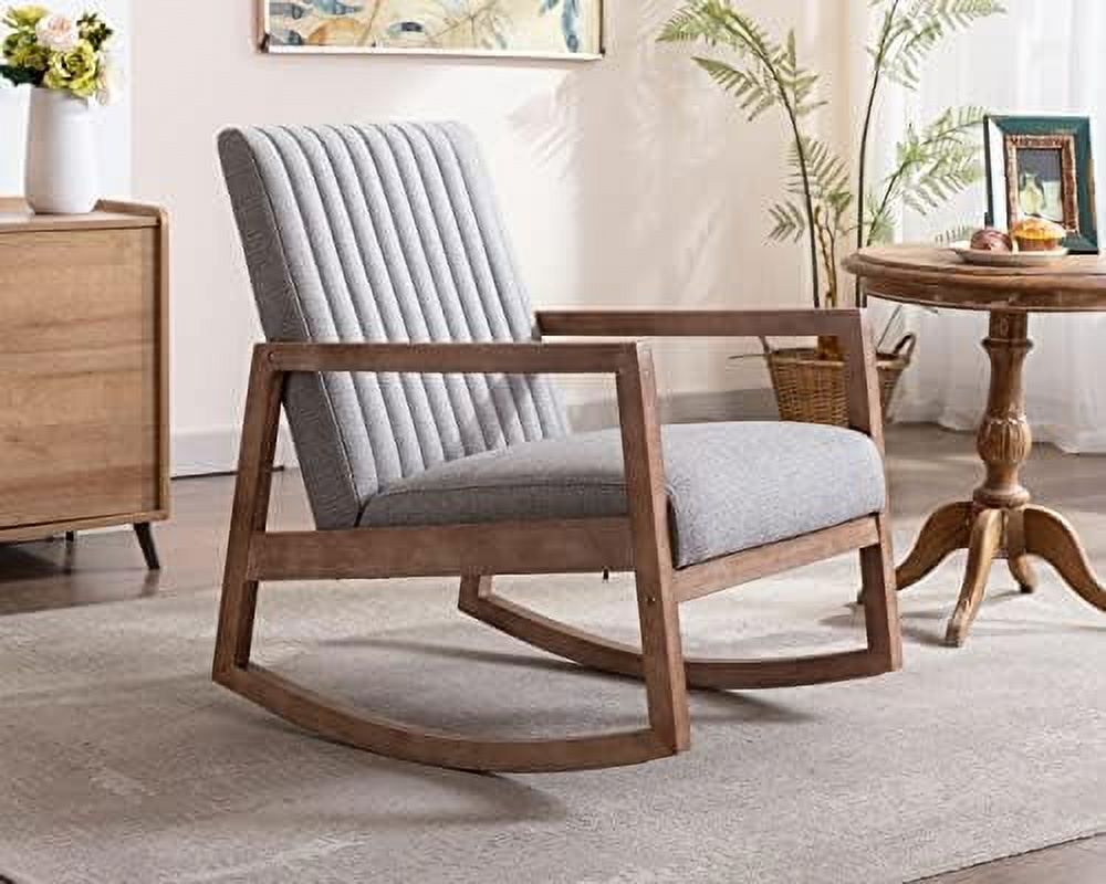 Leather Modern Rocking Chair Mid Century Armchair Upholstered Arm Chair ...