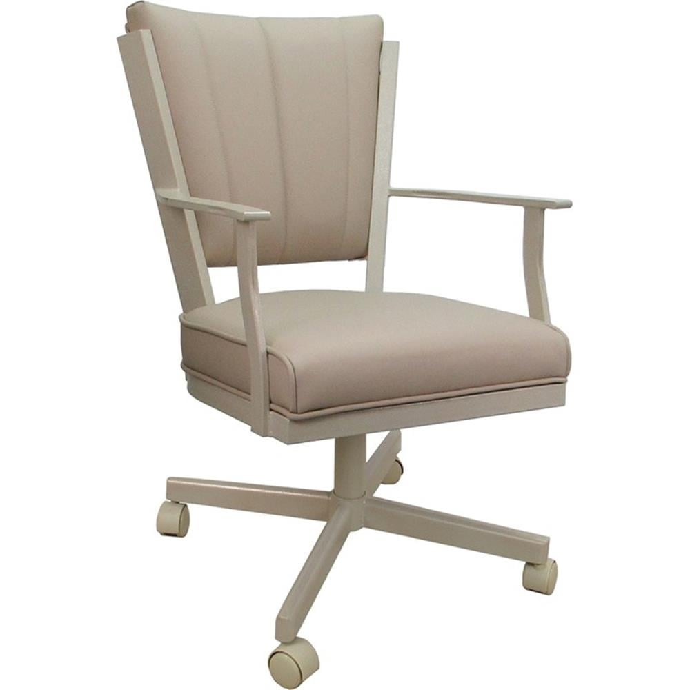 Leather Montana Dining Caster Chair Swivel Tilt - Tan on Beige ...