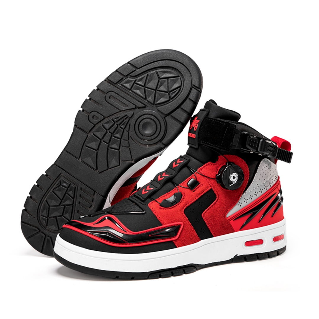 Leather Motorcycle Shoes Men's and Women's Protective Riding Shoes ...