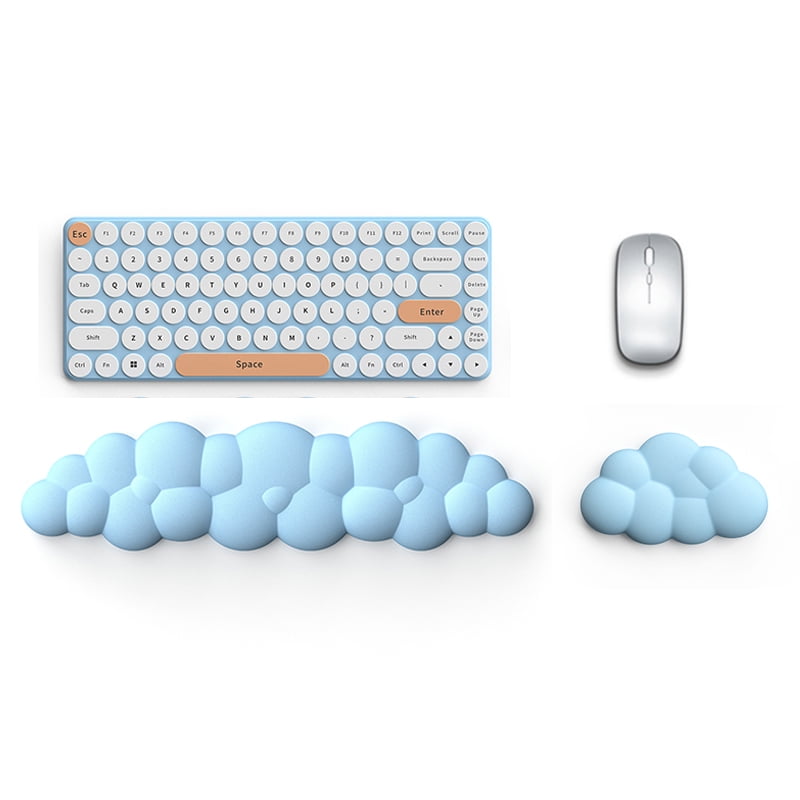 Leather Mouse Pad Ergonomic Memory Foam Keyboard Mat with Wrist Support ...