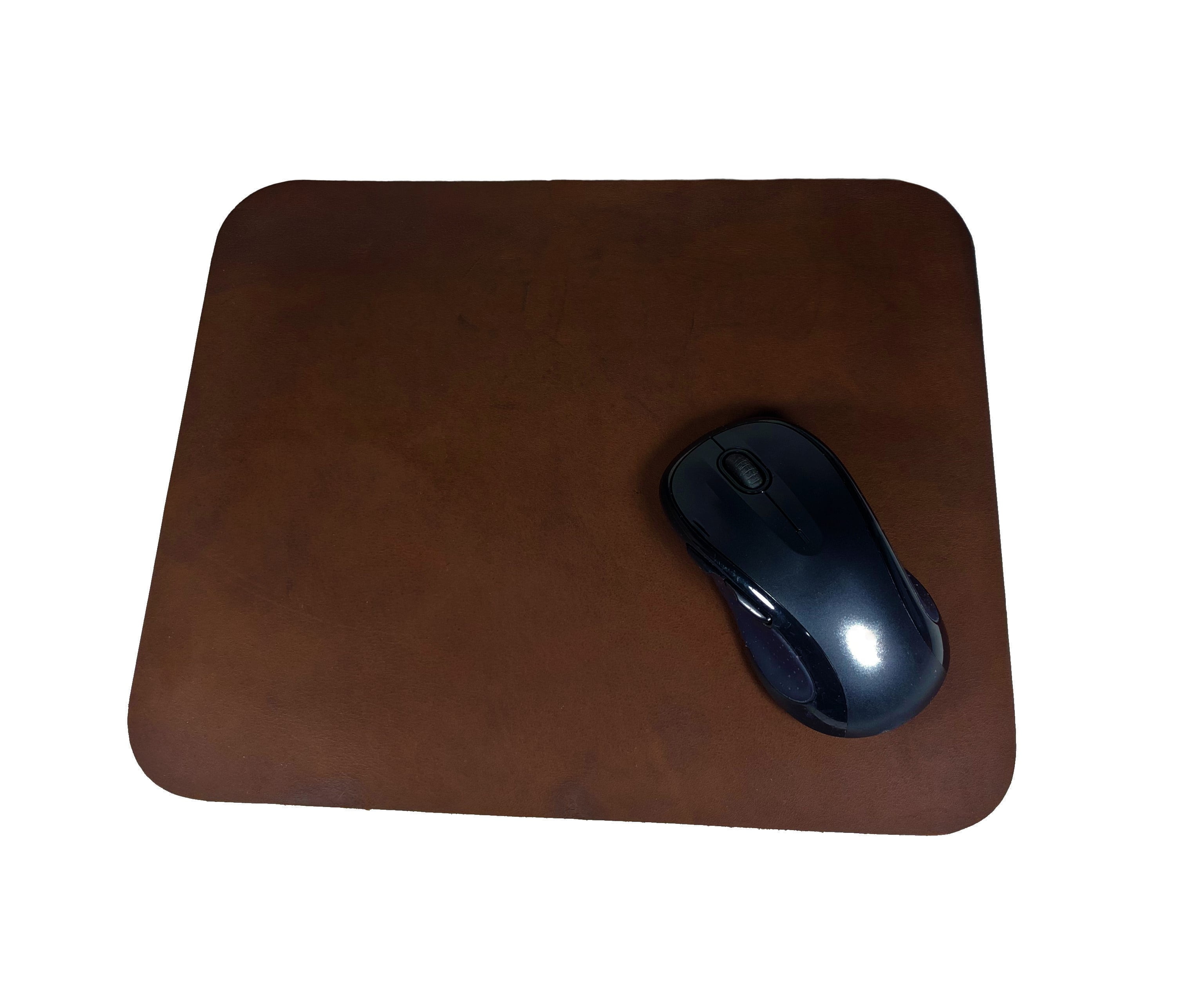 IQ Labs Leather Mouse Pad, Rustic Brown, Hand Made in USA, Desktop PC ...