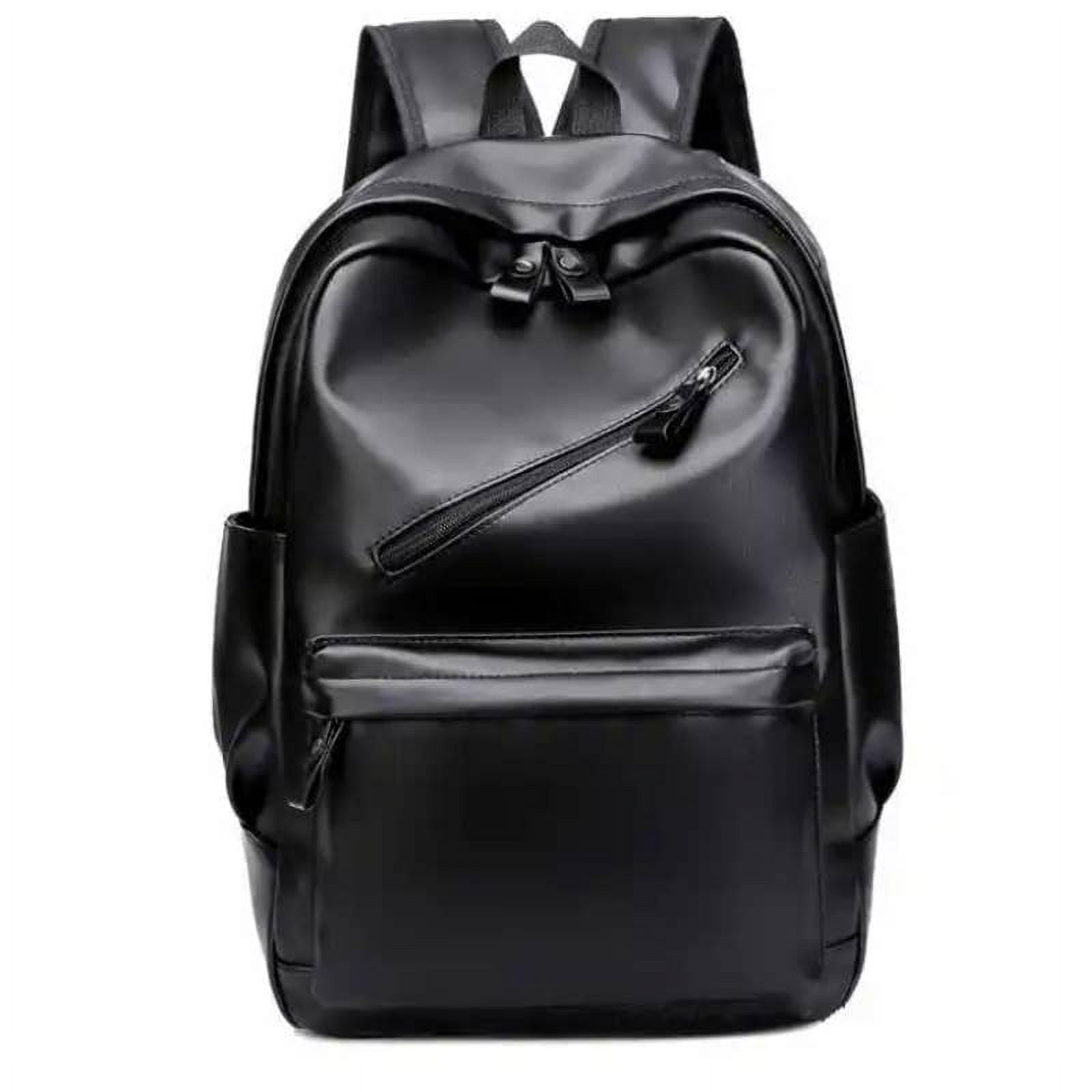 Leather Multi Pocket Backpack in Black - Walmart.com