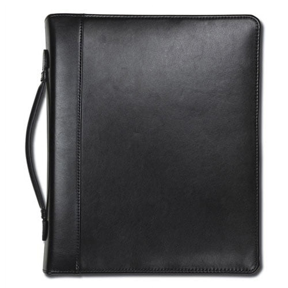 Leather Multi-Ring Zippered Portfolio, Two-Part, 1" Cap, 11 X 13 1/2 ...