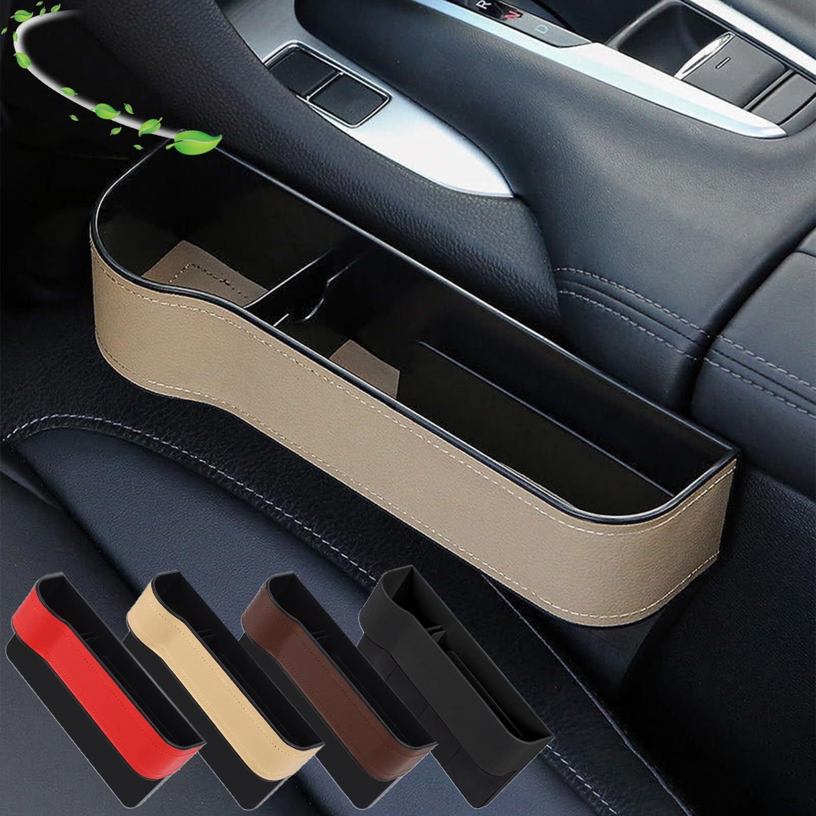 Leather Multifunctional Car Seat Organizer, Deliberatek Leather ...