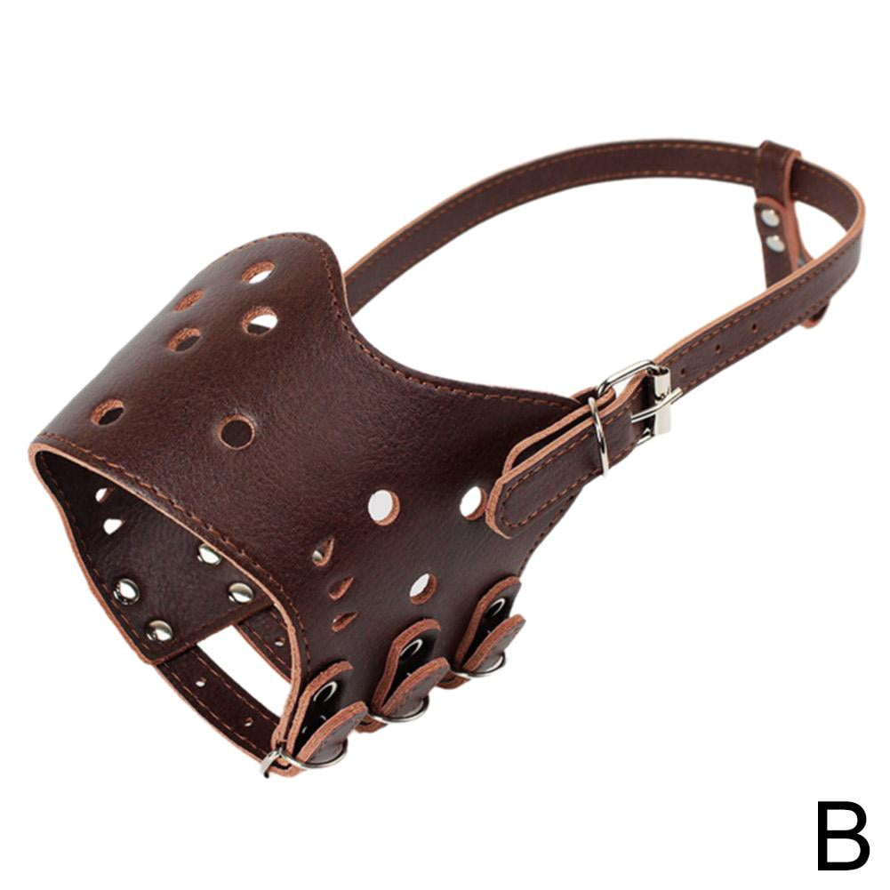 Leather Muzzle for Large/Medium Dogs - Control Barking Biting and Chewi ...