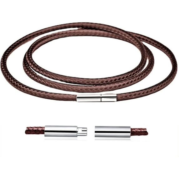 Leather Necklace Cord, 18inch-24inch Waterproof Rope Necklace for Men ...