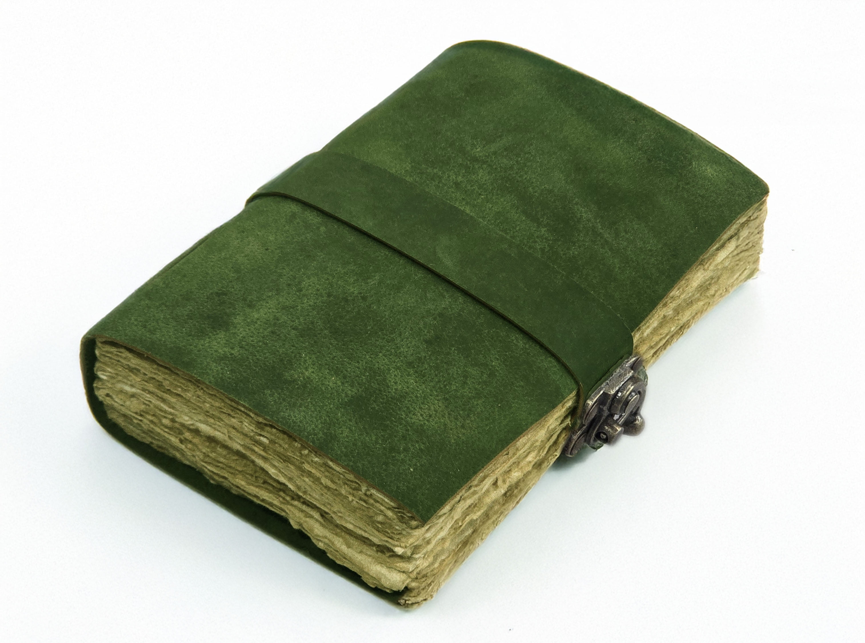 Leather Notebook, 200 Blank Deckle Edge Paper, Handmade Fancy Bound ...