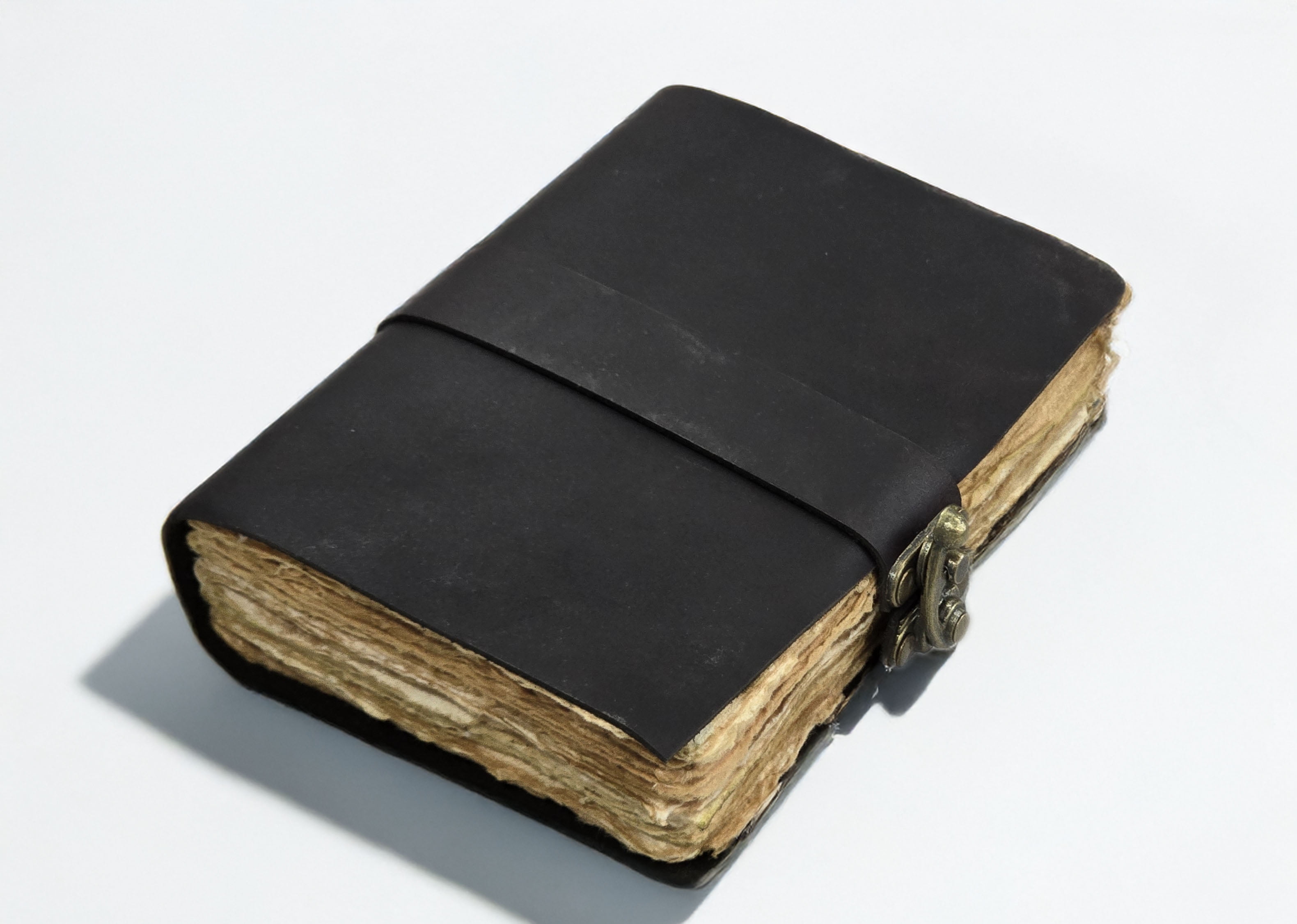 Leather Notebook, 200 Blank Deckle Edge Paper, Handmade Fancy Bound ...