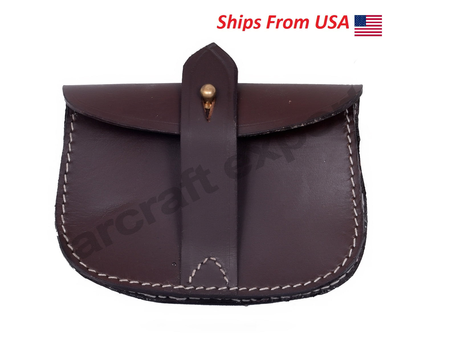 Leather Officers Sam Browne Ammo Pouch for Sam Browne Belt - Dark Brown ...