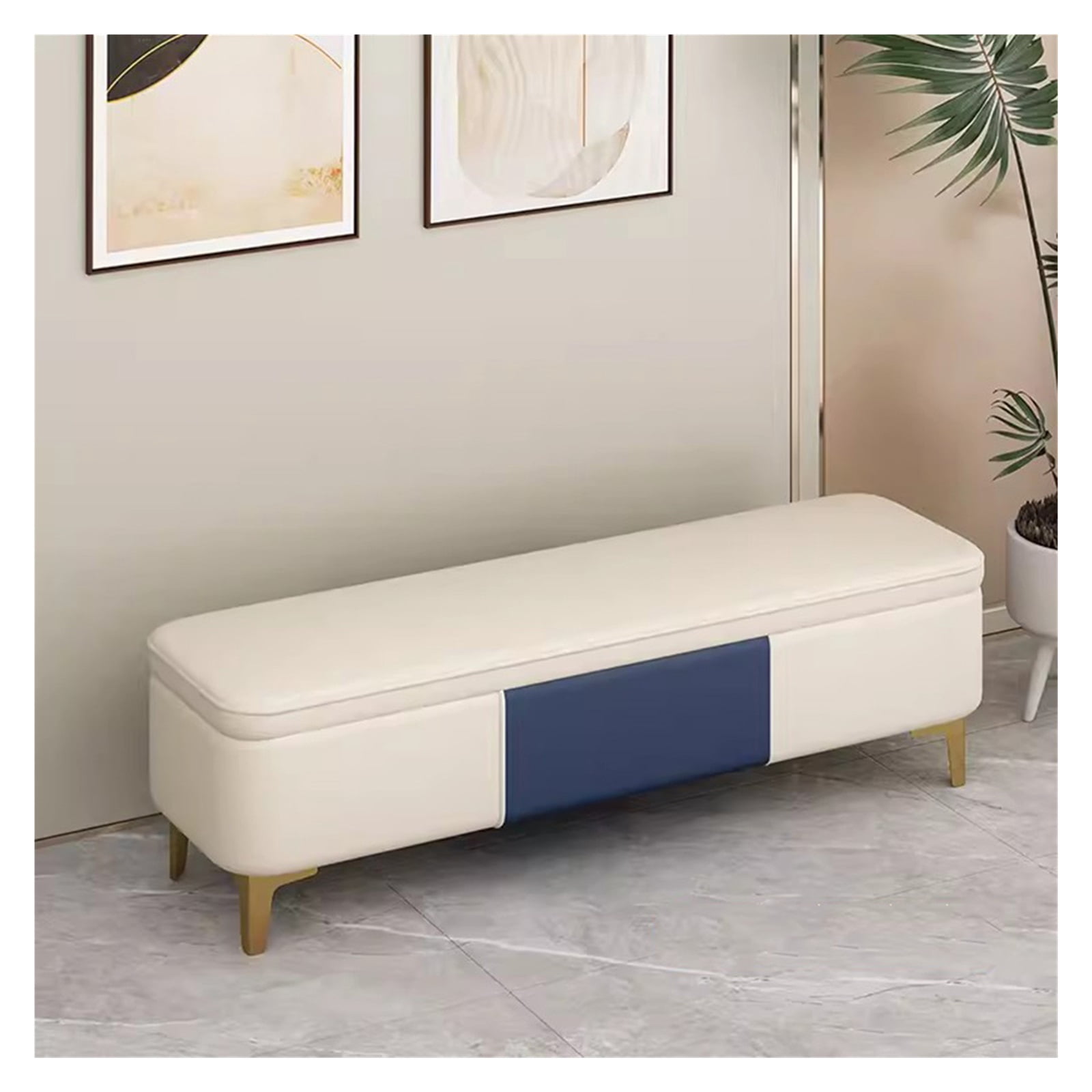 Leather Ottoman Storage Bench,Rectangular Extra Long Storage Bench for ...