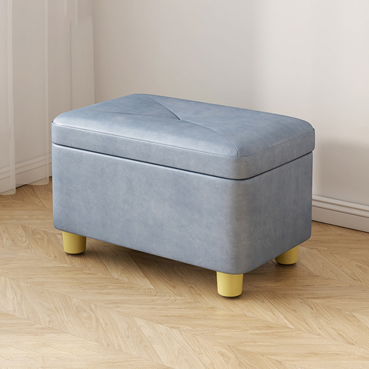 Leather Ottoman With Storage, Small Rectangle Footstool Ottoman ...