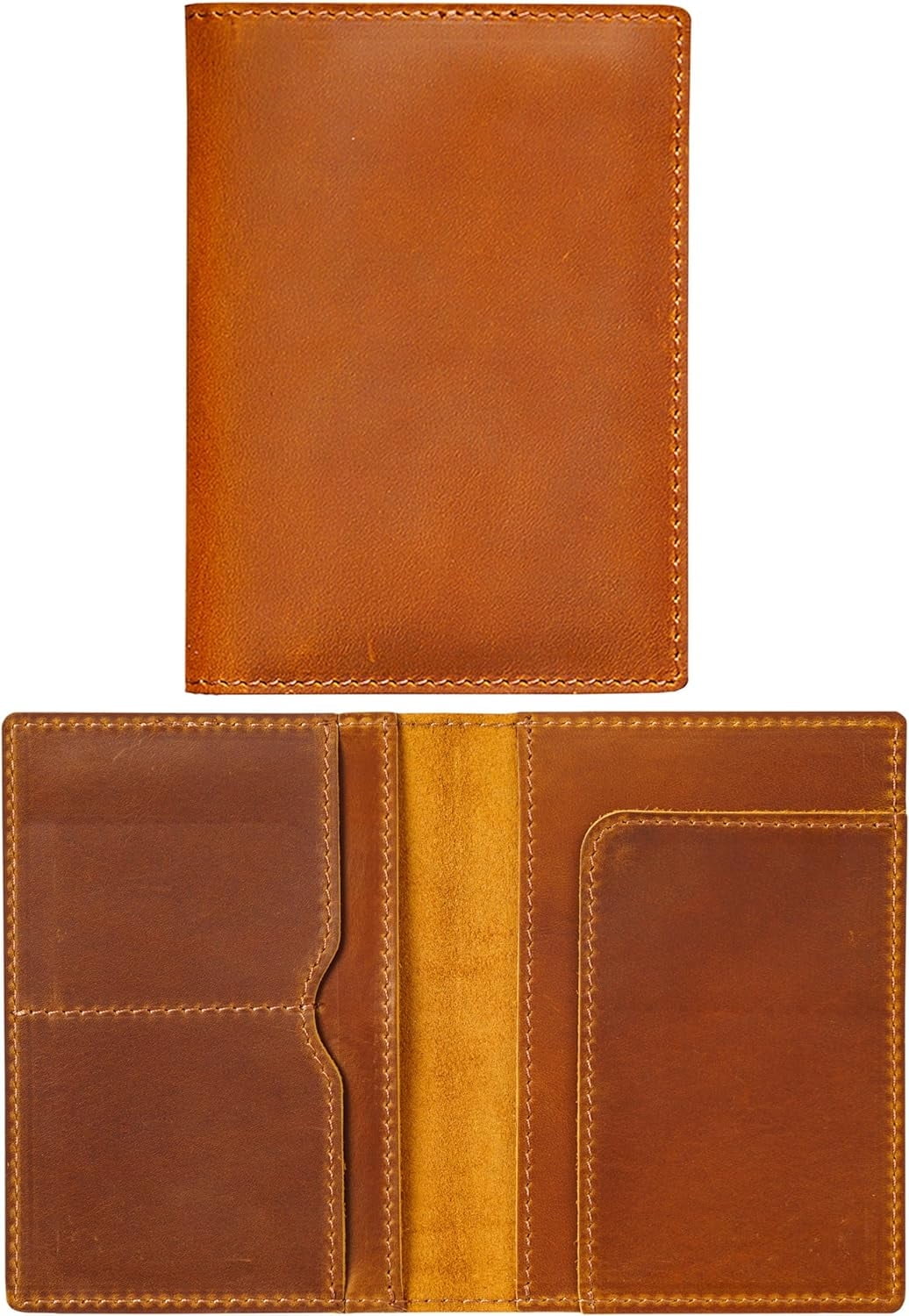 Leather Passport Holder, Handmade Passport Cover with Card and Ticket ...