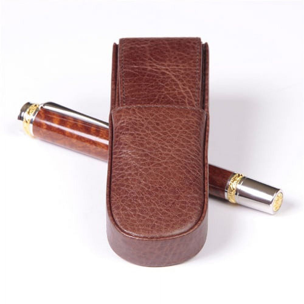 Leather Pen Box Round - Brown Double - Walmart.com