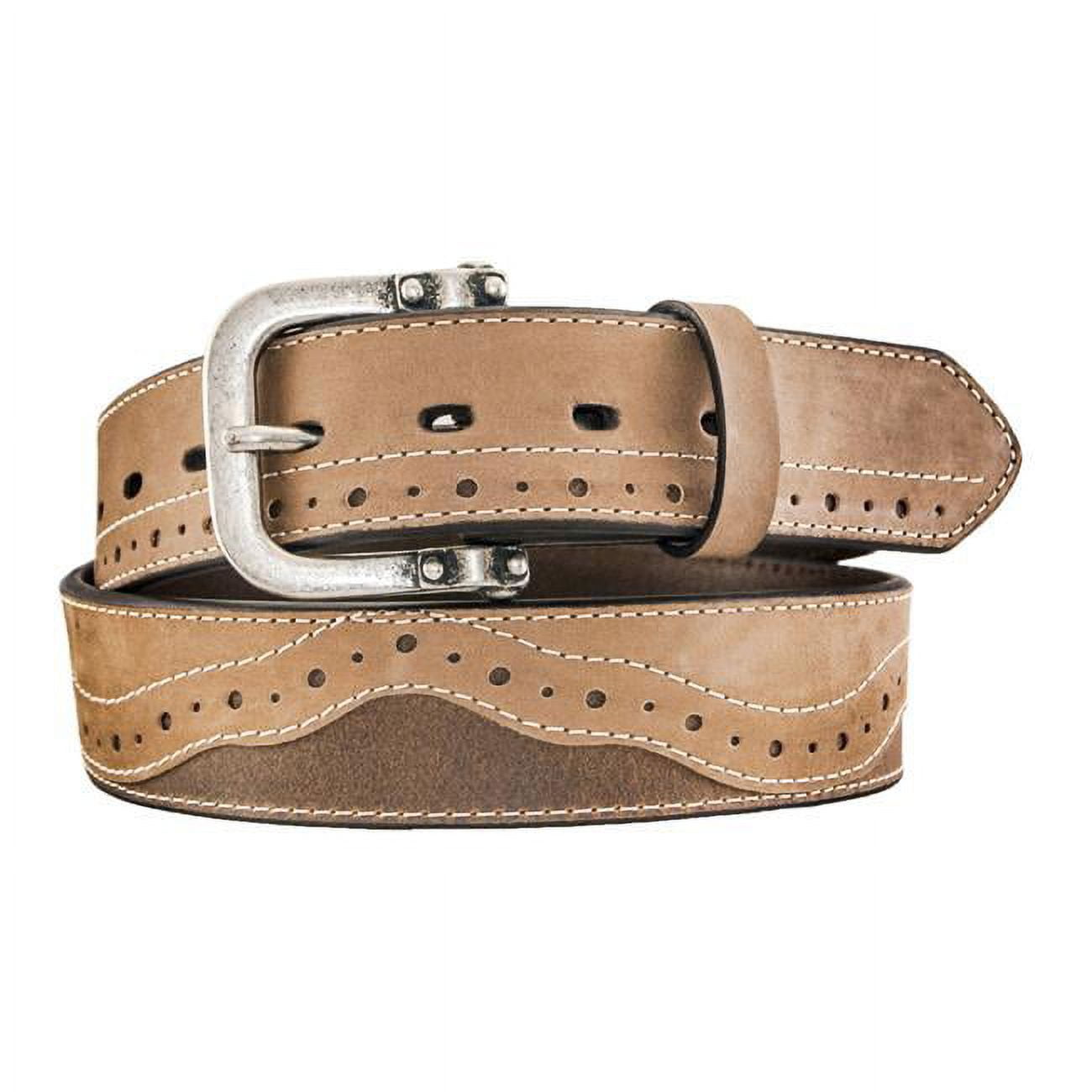 Leather Perforated Overlay Belt, Two Tone - Size 44 - Walmart.com