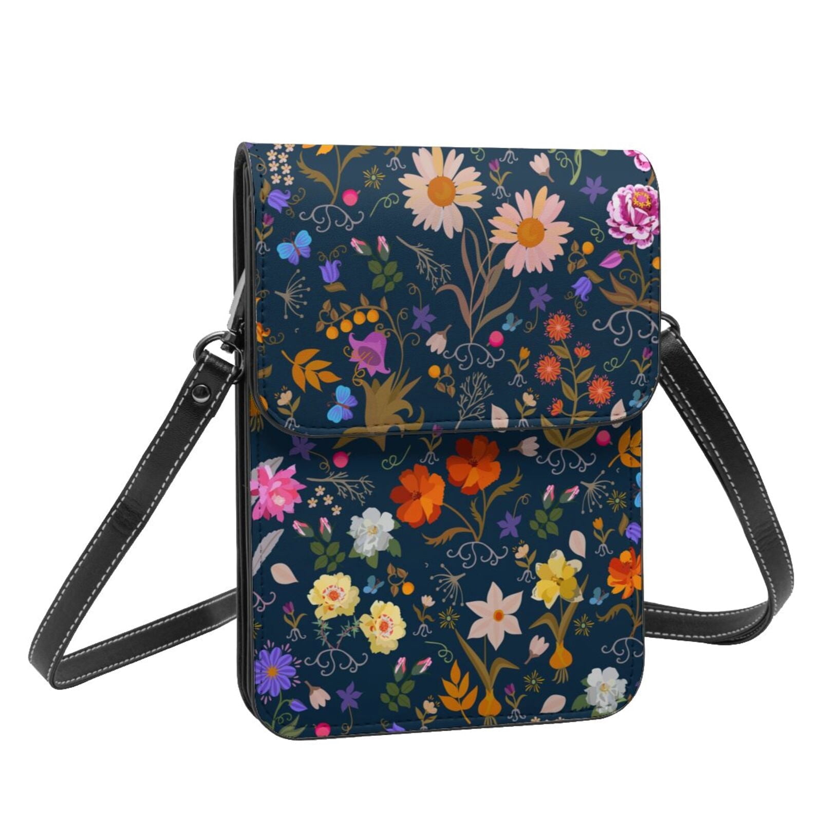 Leather Portable Phone Bag Wrist Coin Purse Women'S Crossbody Bag Mini ...