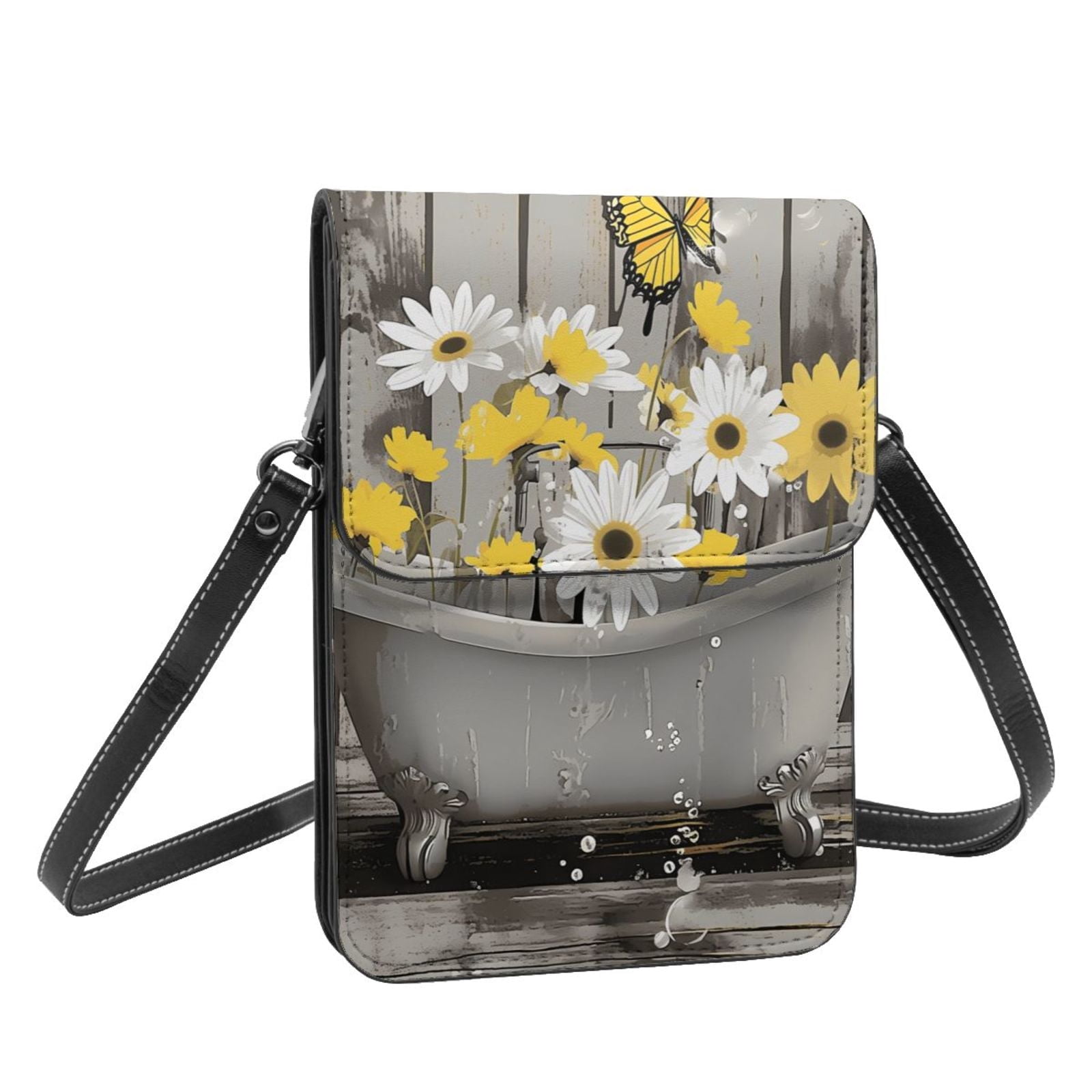 Leather Portable Phone Bag Wrist Coin Purse Women'S Crossbody Bag Mini ...