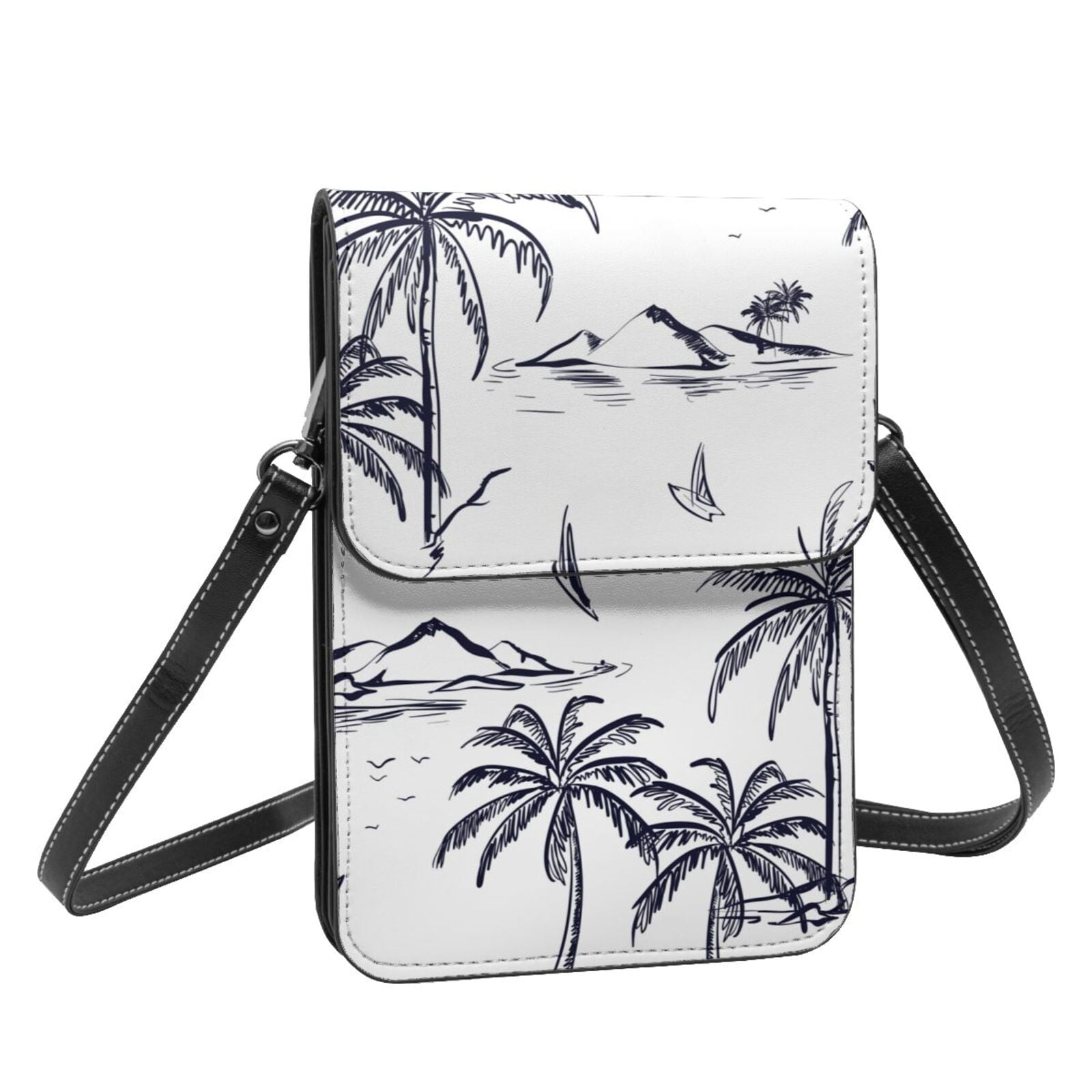 Leather Portable Phone Bag Wrist Coin Purse Women'S Crossbody Bag Mini ...