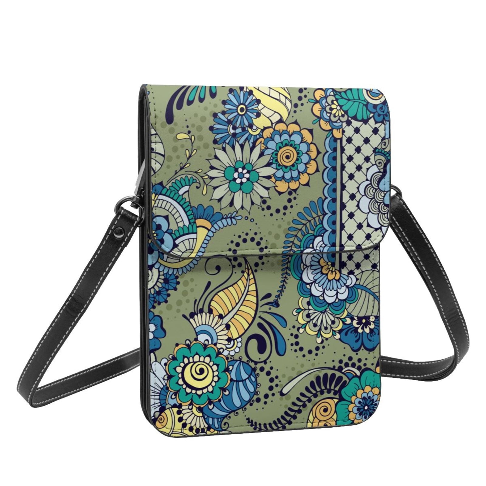 Leather Portable Phone Bag Wrist Coin Purse Women'S Crossbody Bag Mini ...