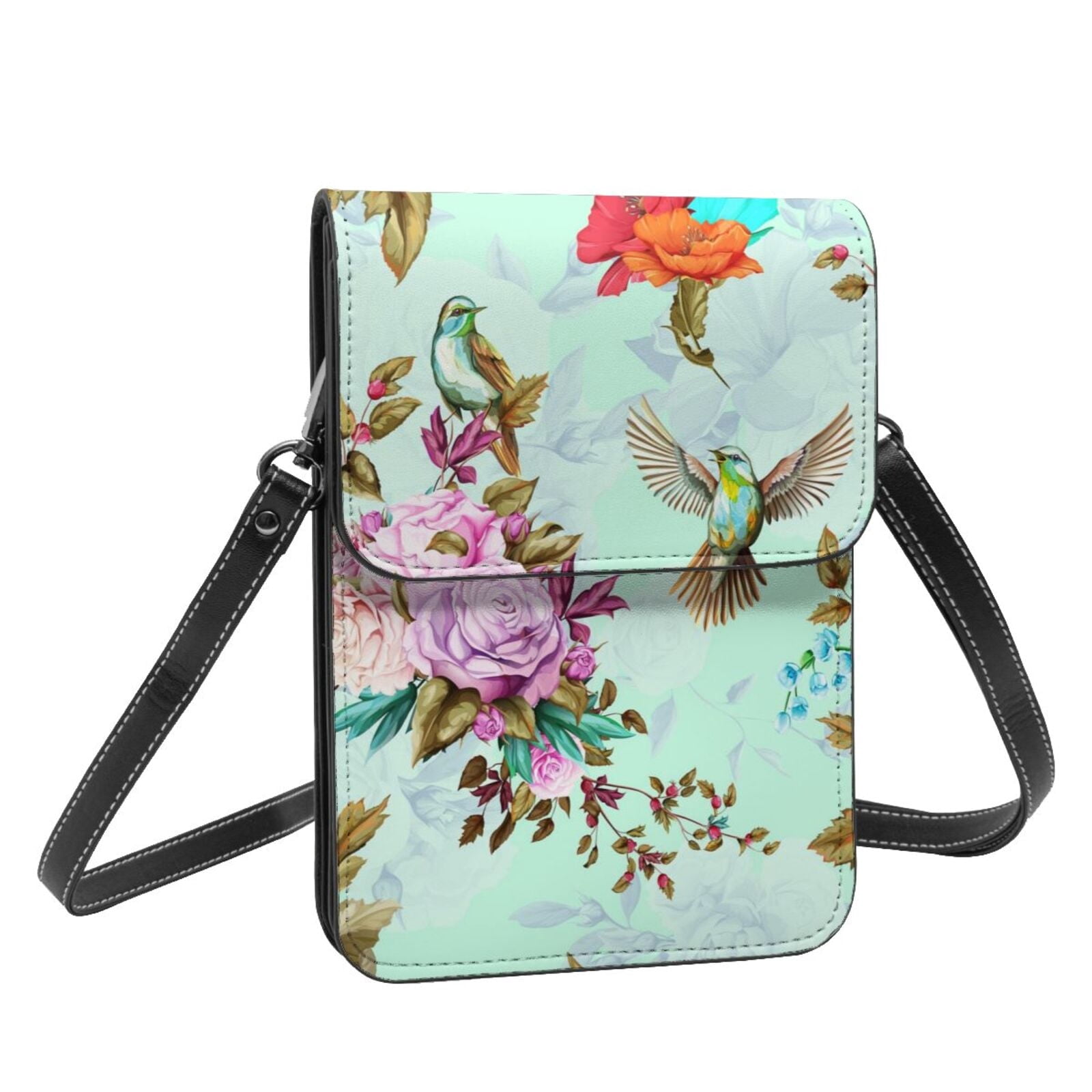 Leather Portable Phone Bag Wrist Coin Purse Women'S Crossbody Bag Mini ...