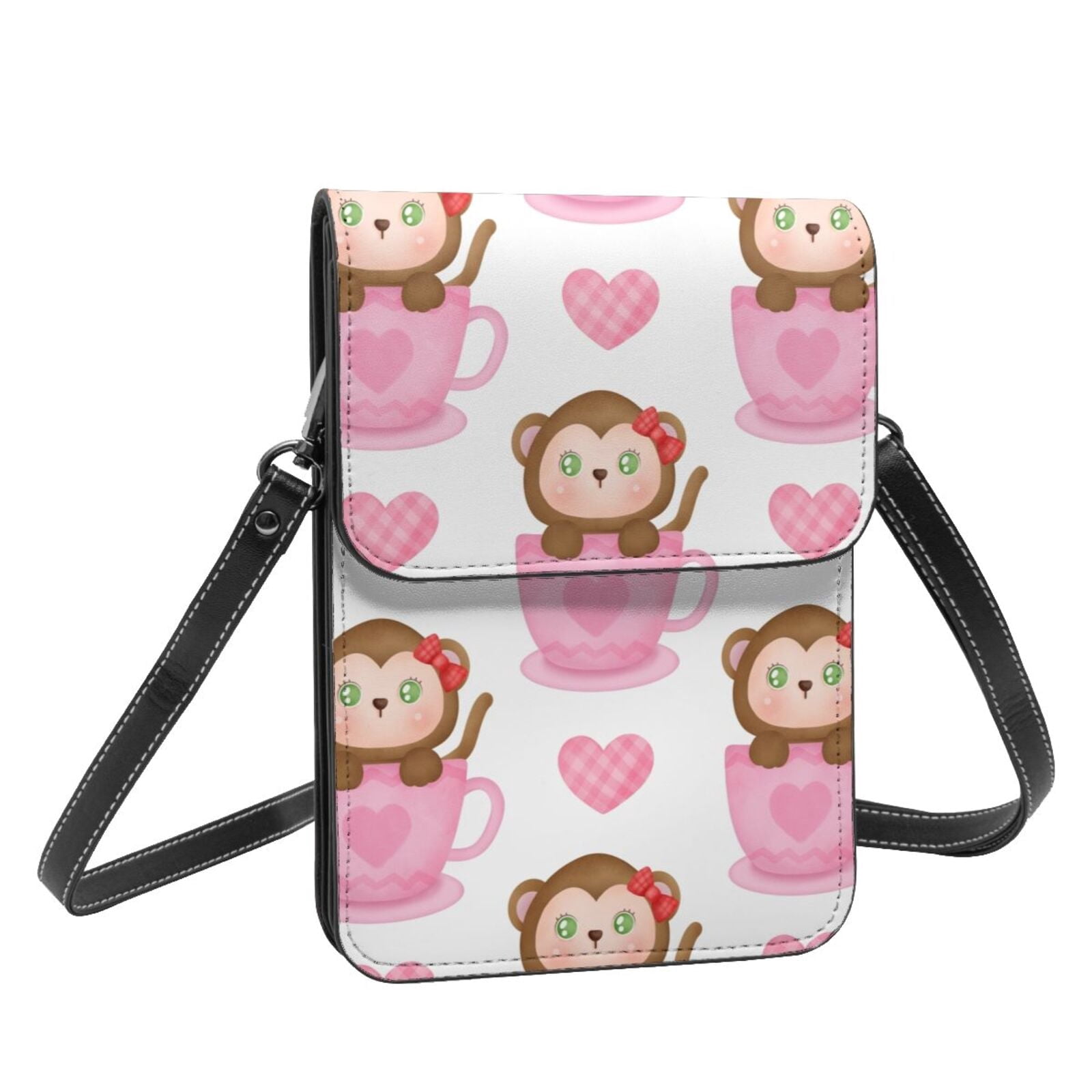 Leather Portable Phone Bag Wrist Coin Purse Women'S Crossbody Bag Mini ...