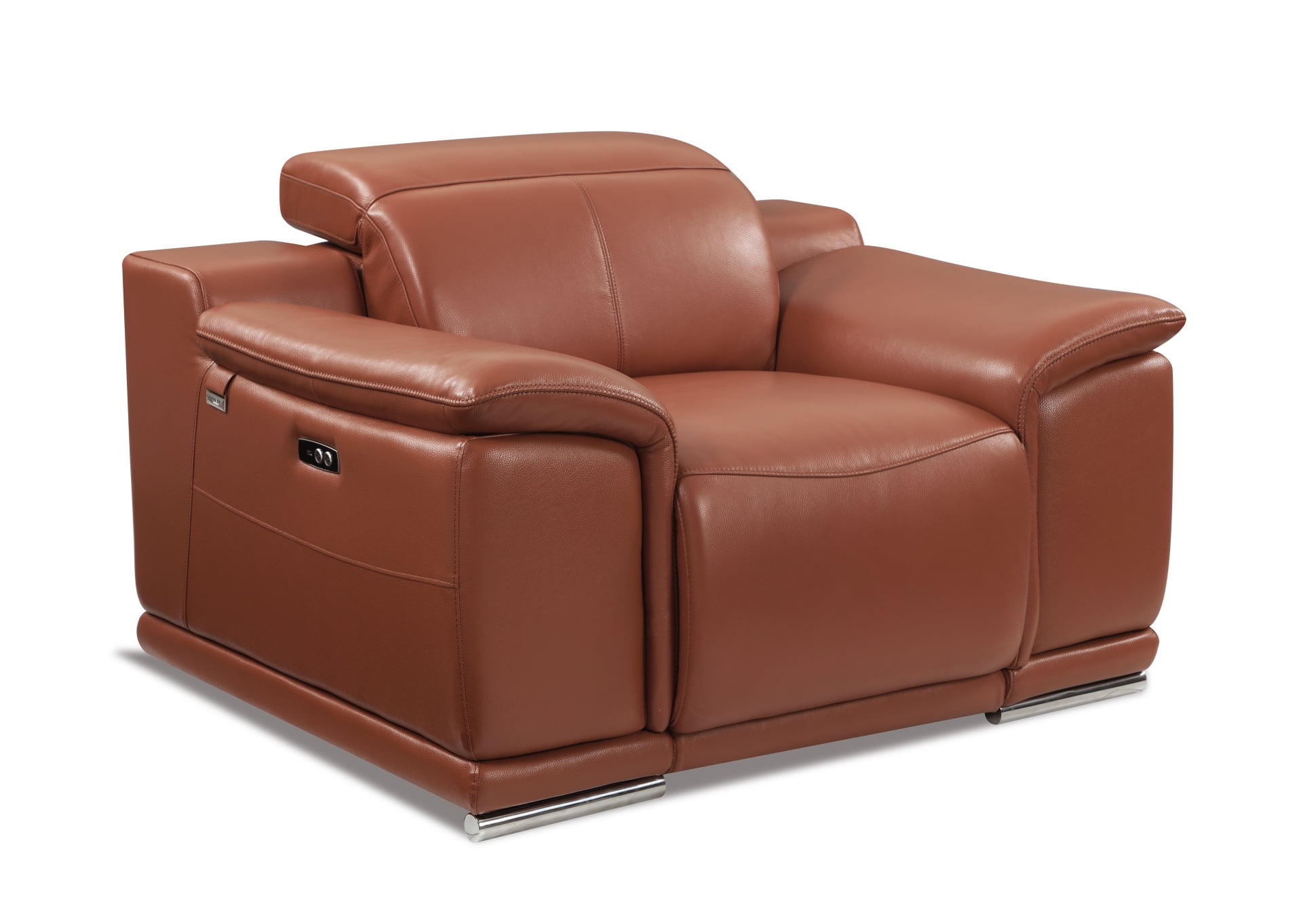 Leather Power Reclining Chair, Camel Rocker Recliner Chair with Armrest ...
