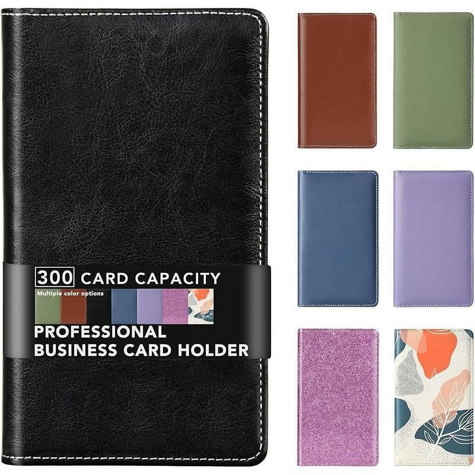 Leather Professional Business Card Holder Organizer Book - 300 Card ...