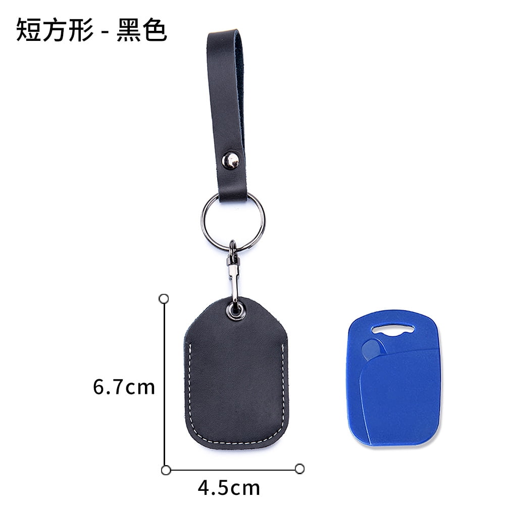 Leather RFID Keychain Holder for IC Transit and Elevator CardsKey ...