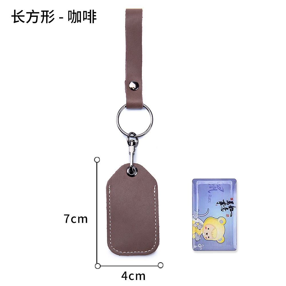 Leather RFID Keychain Holder for IC Transit and Elevator CardsKey ...