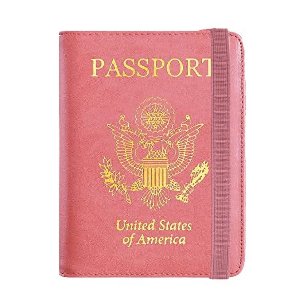Leather RFID Passport and Vaccine Card Holder Cover, Glitter Leather ...