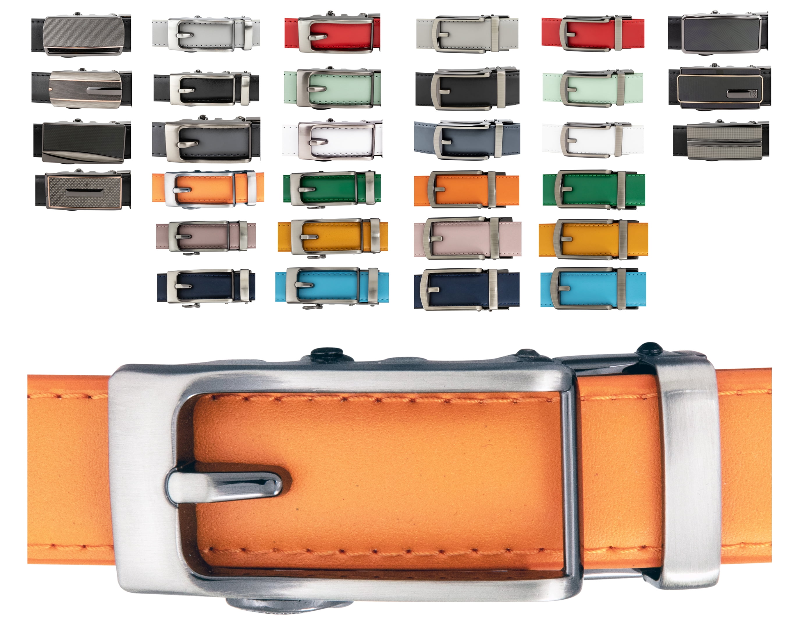 Leather Ratchet Belt for Women, Trim to Fit 18"- 44" Waist, Automatic ...