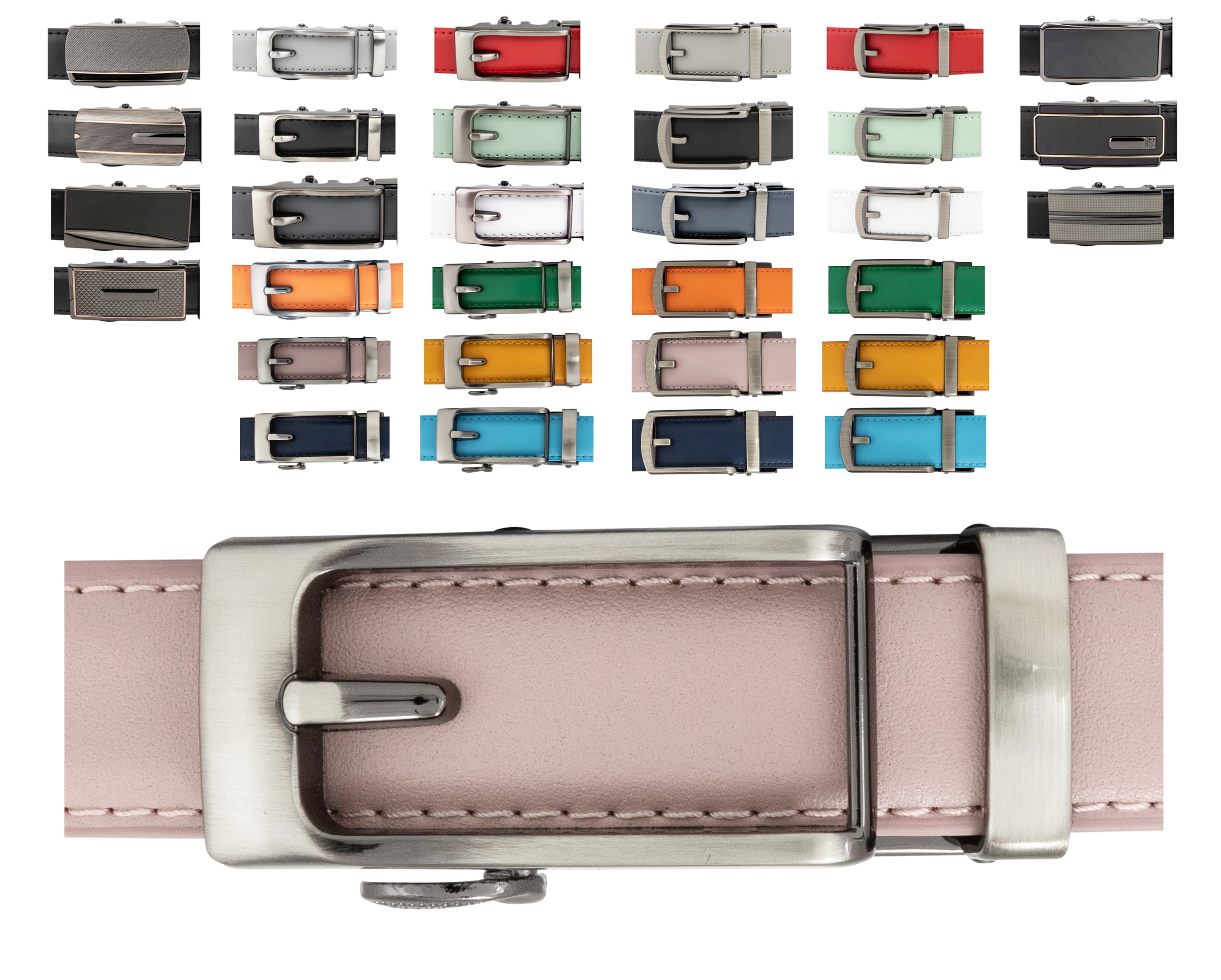 Leather Ratchet Belt for Women, Trim to Fit 18"- 44" Waist, Automatic ...