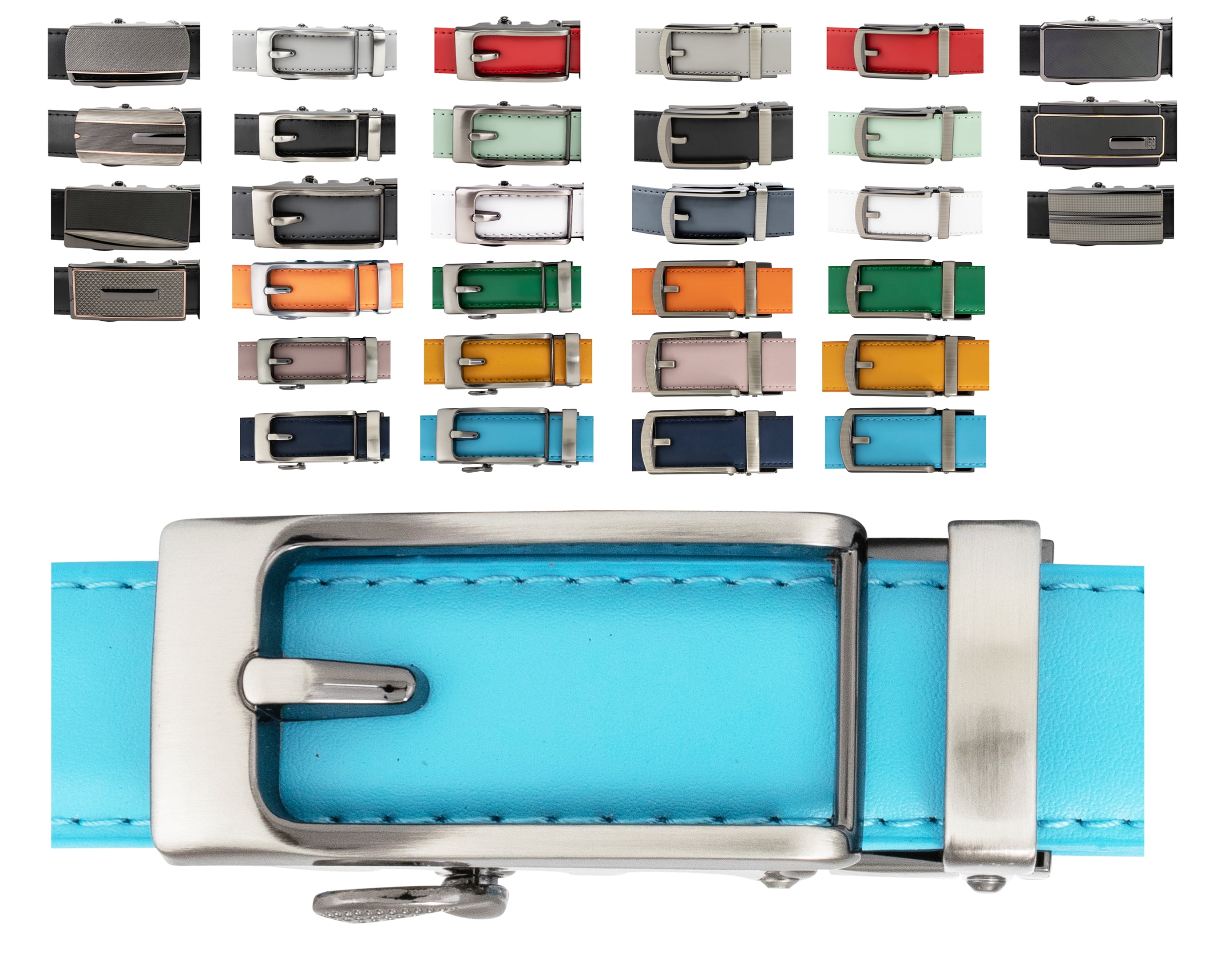 Leather Ratchet Belt for Women, Trim to Fit 18"- 44" Waist, Automatic ...