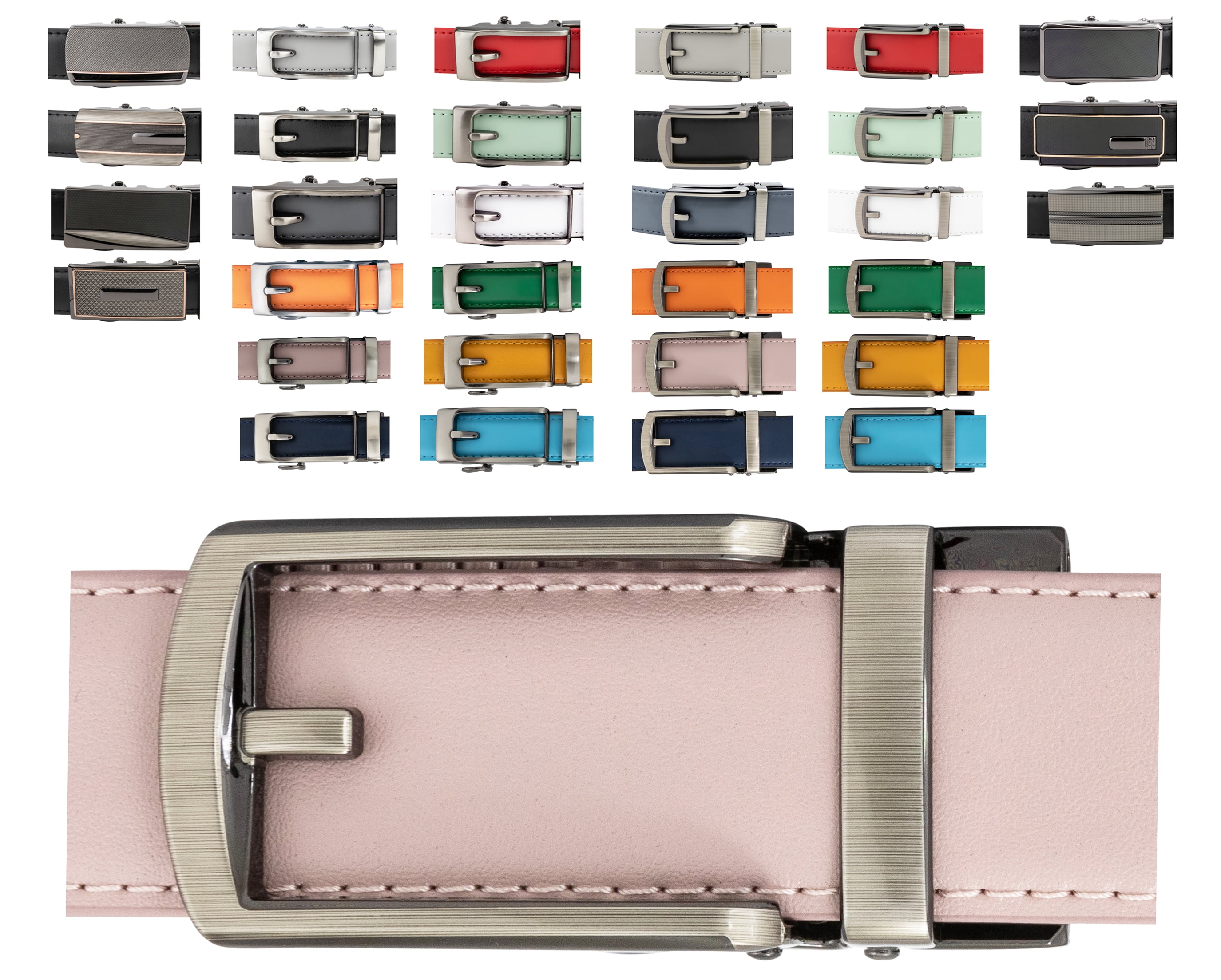 Leather Ratchet Belt for Women, Trim to Fit 18"- 44" Waist, Automatic ...