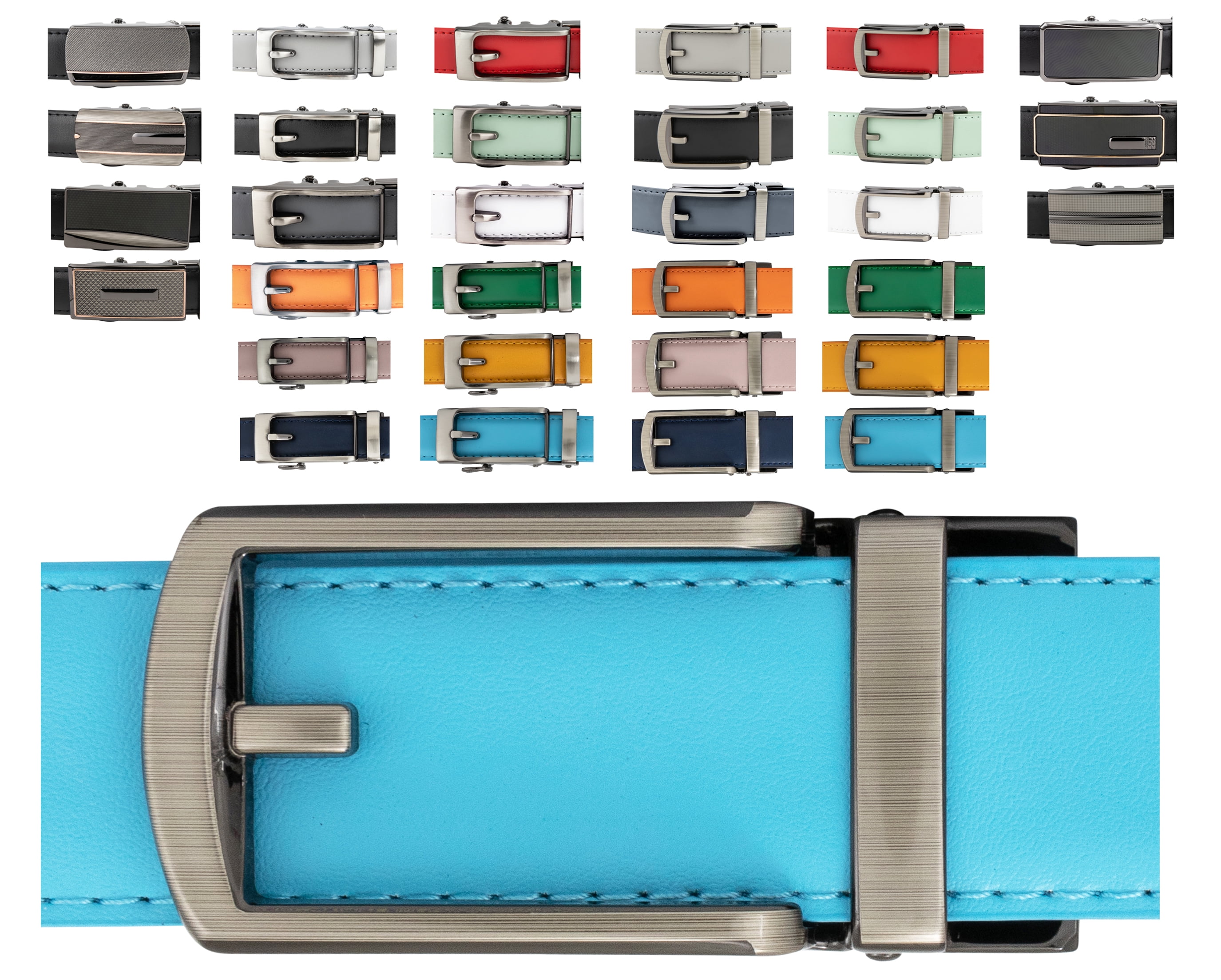 Leather Ratchet Belt for Women, Trim to Fit 18"- 44" Waist, Automatic ...