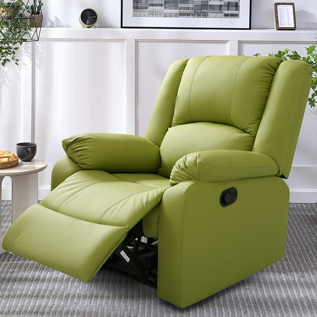 Leather Recliner Chair with Overstuffed Arm and Back,Soft Living Room ...