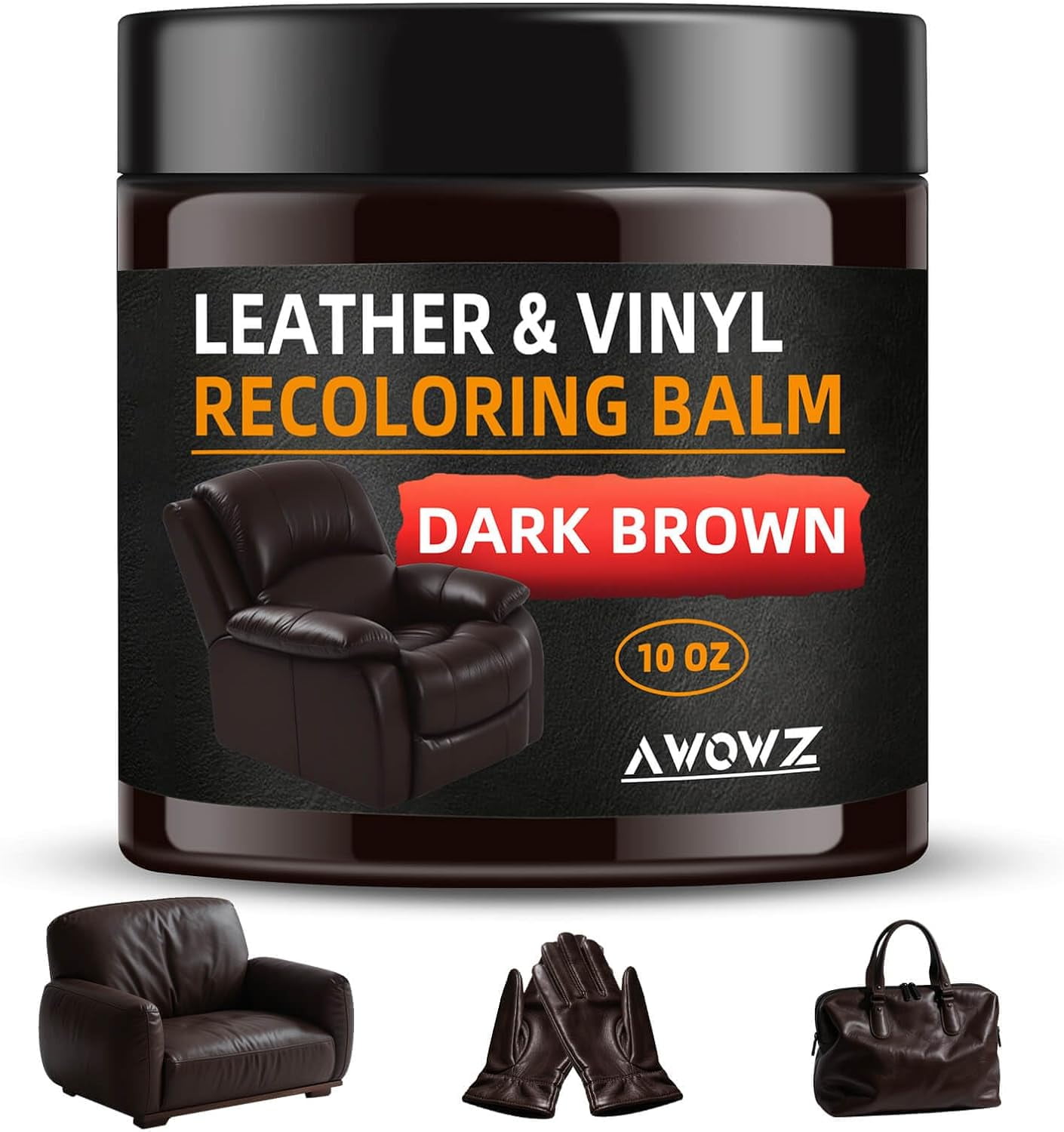 Leather Recoloring Balm - Scratch Repair & Color Restore Kit for Faded ...