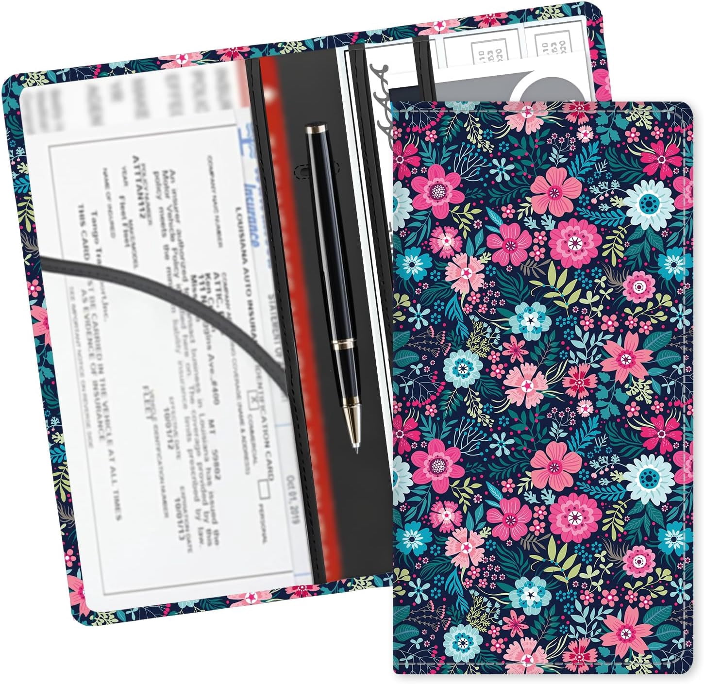 Leather Registration and Card Holder, Cute Accessories Glove Box ...