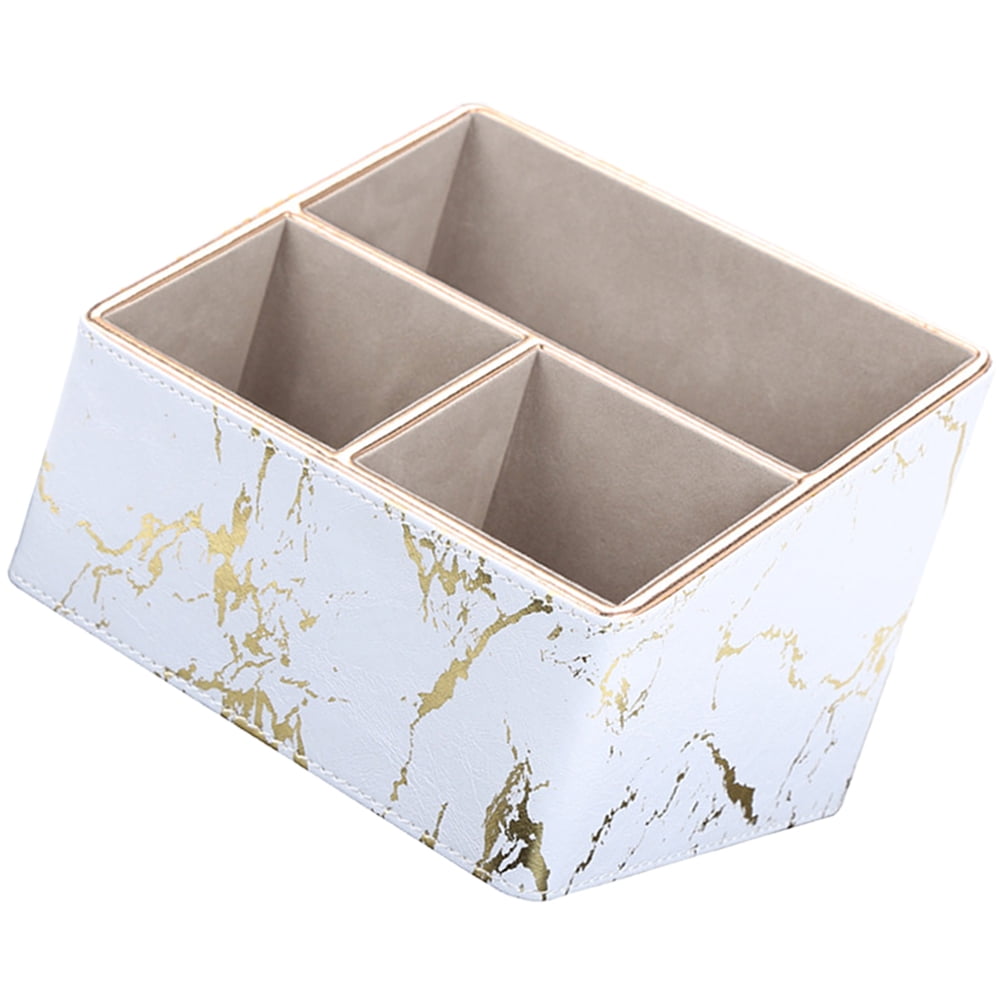 Leather Remote Control Box Household Table Organizer Desk Storage ...