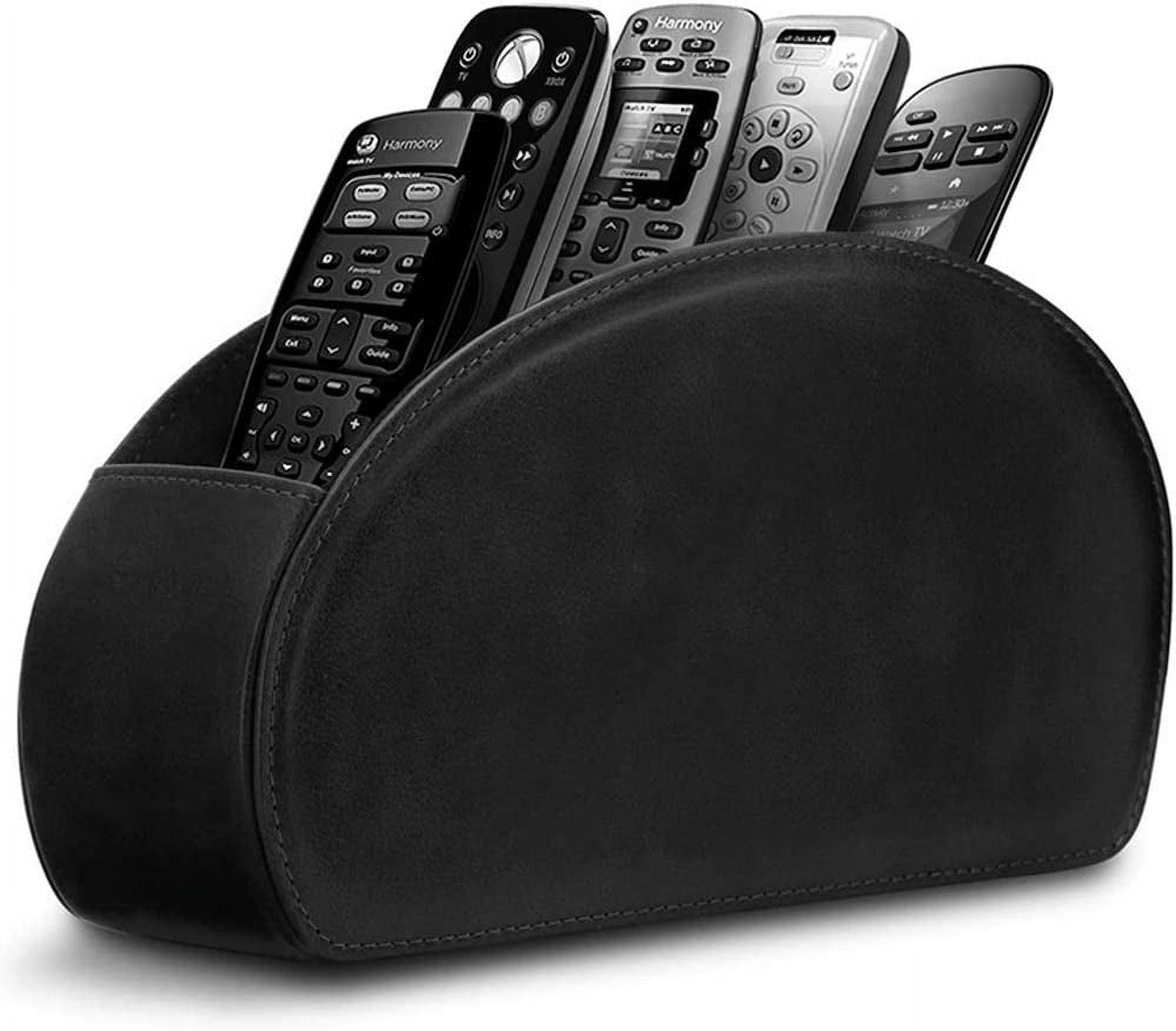 Leather Remote Control Holder with 5 Compartments TV Remote Caddy ...