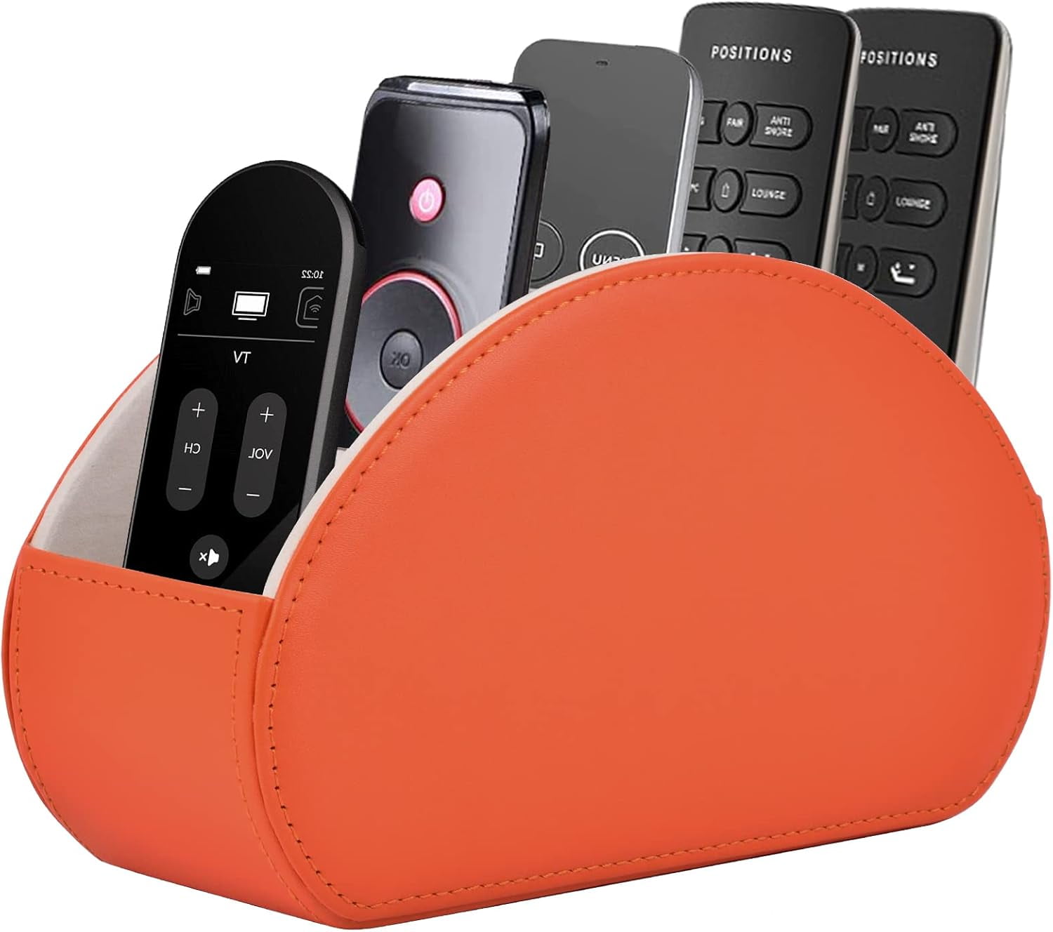 Leather Remote Control Holder with 5 Compartments TV Remote Caddy ...