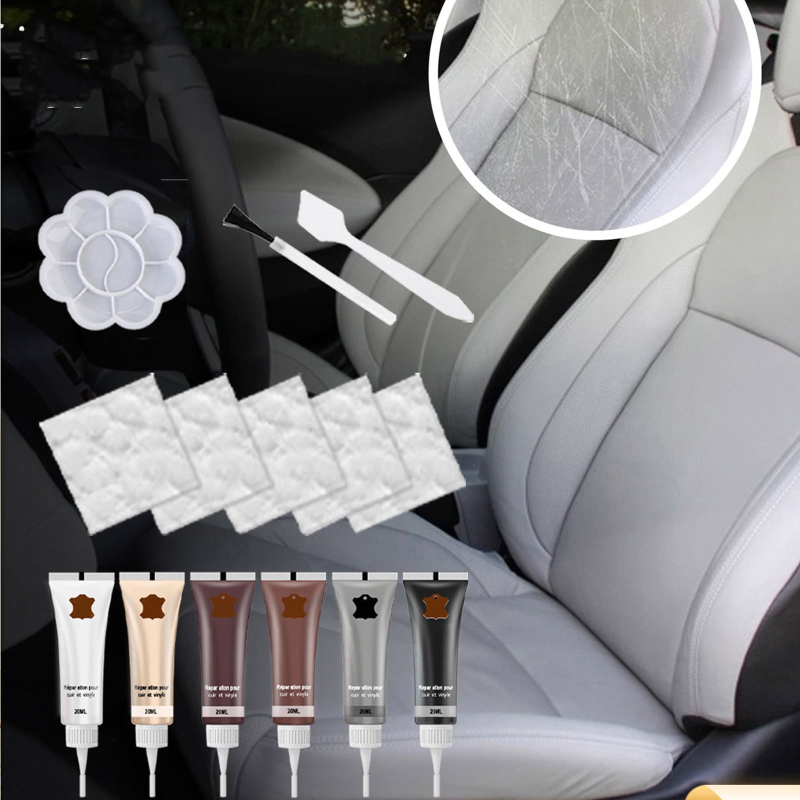 Leather Repair Filler Cream Kit | All-Purpose Restorer for Car Seats ...
