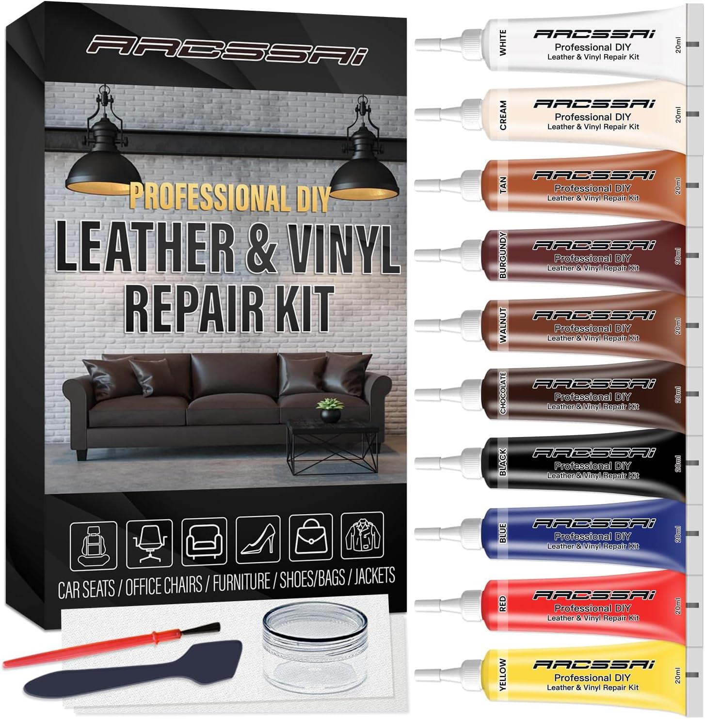 Leather Repair Kit for Furniture, Sofa, Jacket, Car Seats and Purse ...